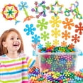 Nitoy Snowflake Interlocking Educational STEM Building Blocks, 300PCS ...