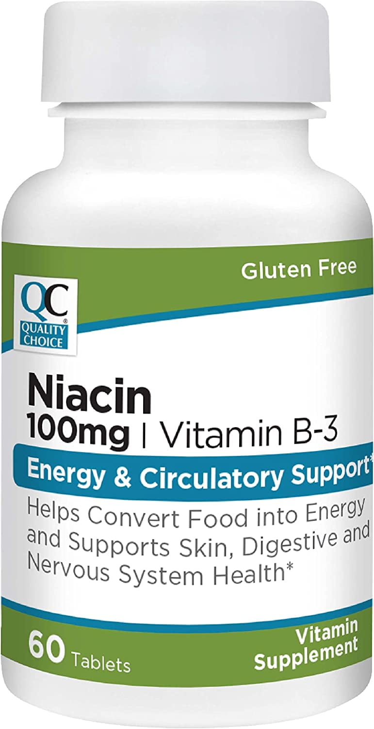 Niacin 100 mg + B3 Tablets 60 ct - Walmart.com