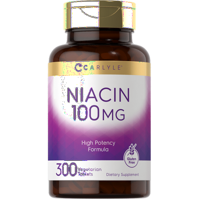 Niacin | 100mg | 300 Vegetarian Tablets | by Carlyle - Walmart.com