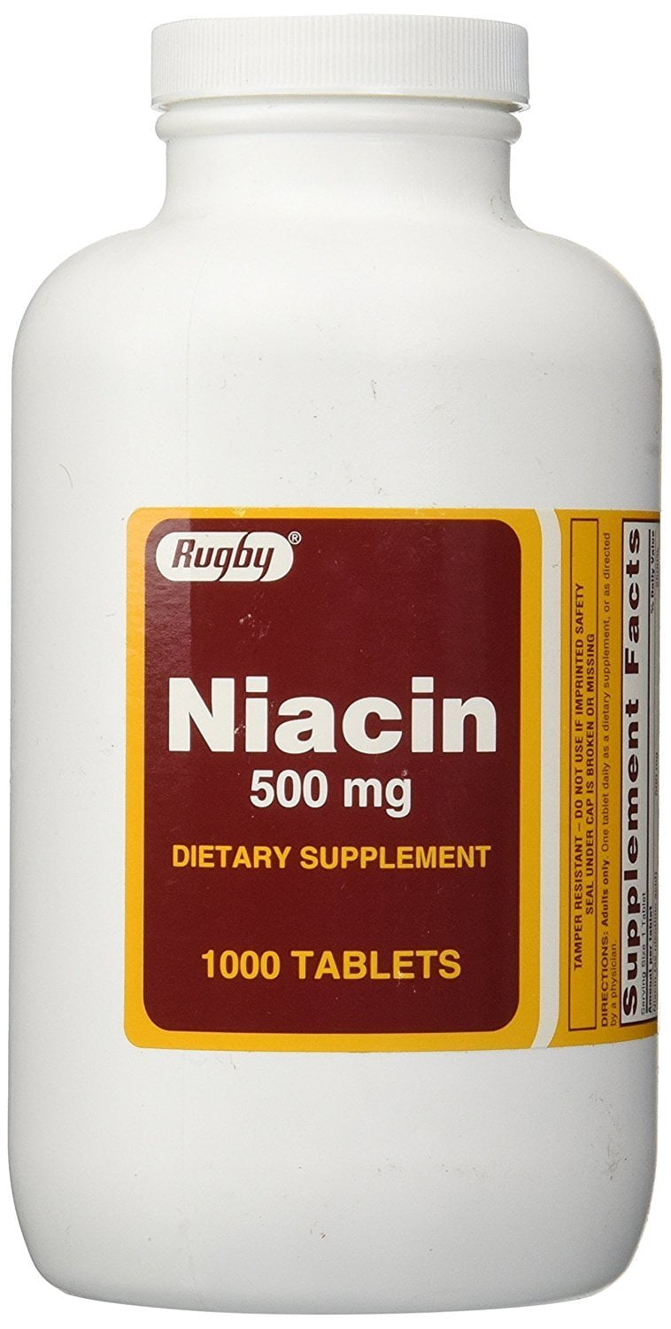 Niacin 500 mg 1000 Tabs for Healthy Lipid Balance & Energy - Walmart.com