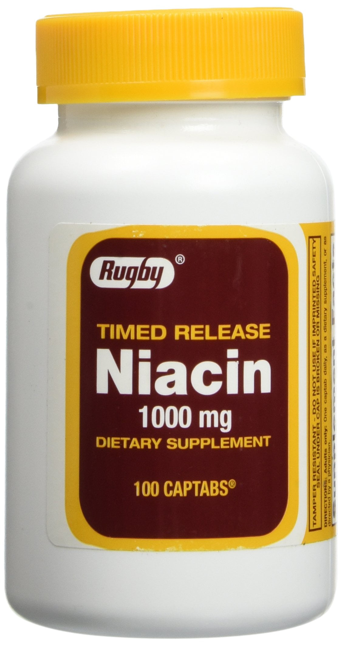 Watson Rugby Niacin 1000mg, Timed Release, 100ct, Made in USA - Walmart.com