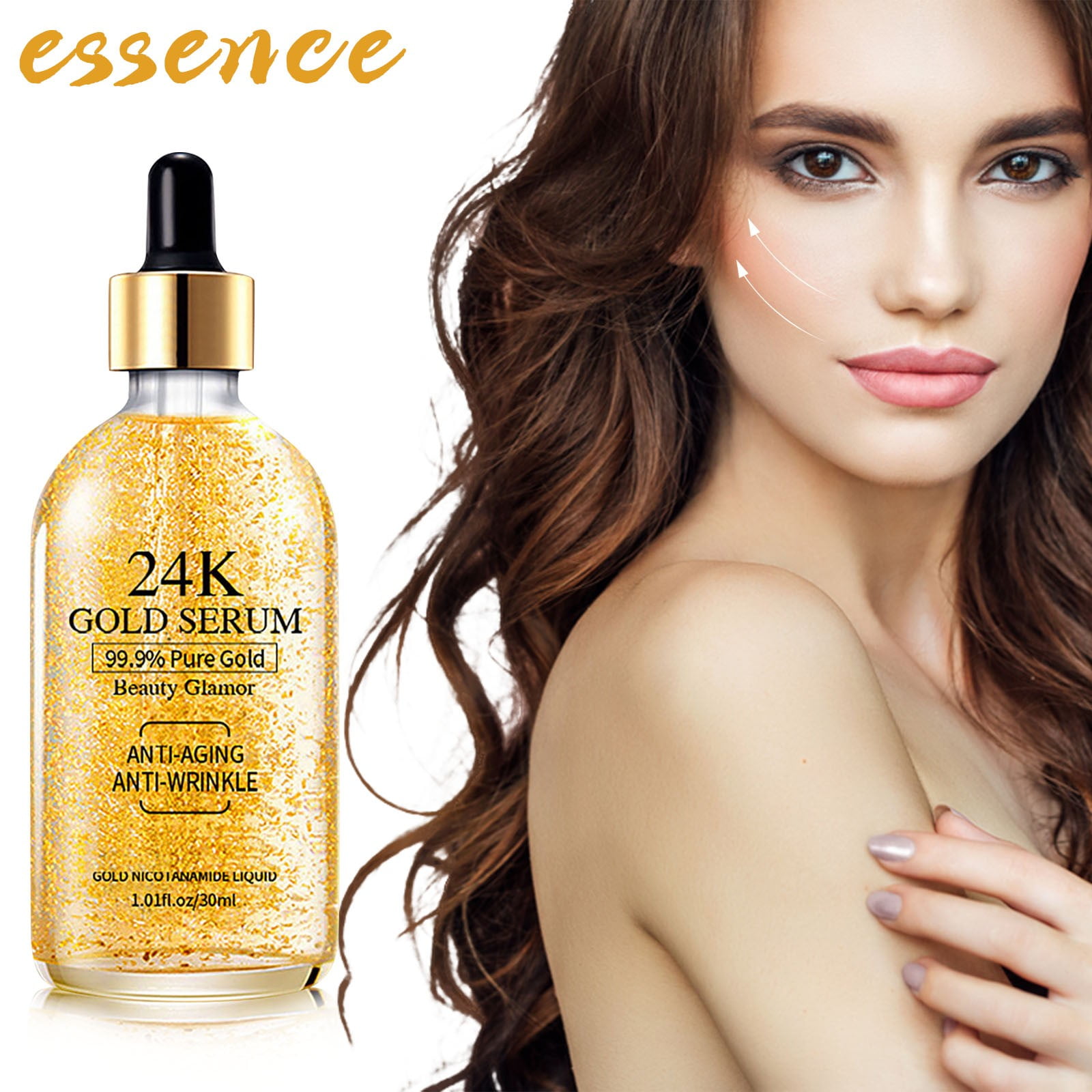 Niacinamide Serum 24K Gold Nicotinamide Liquid Shrink Pores Skin ...