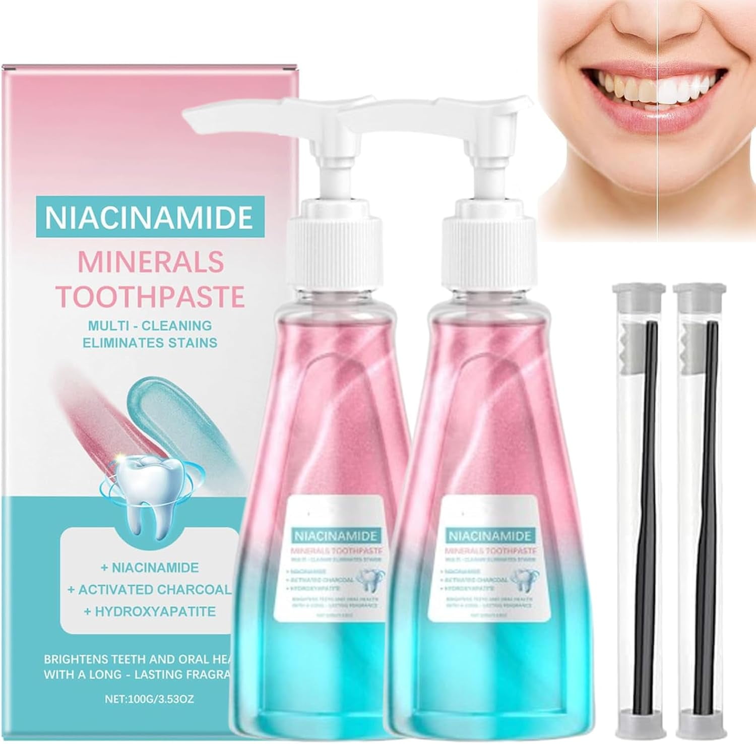 Niacinamide Whitening Toothpaste, 2025 New Niacinamide Whitening Toothpaste, Natural Deep ...