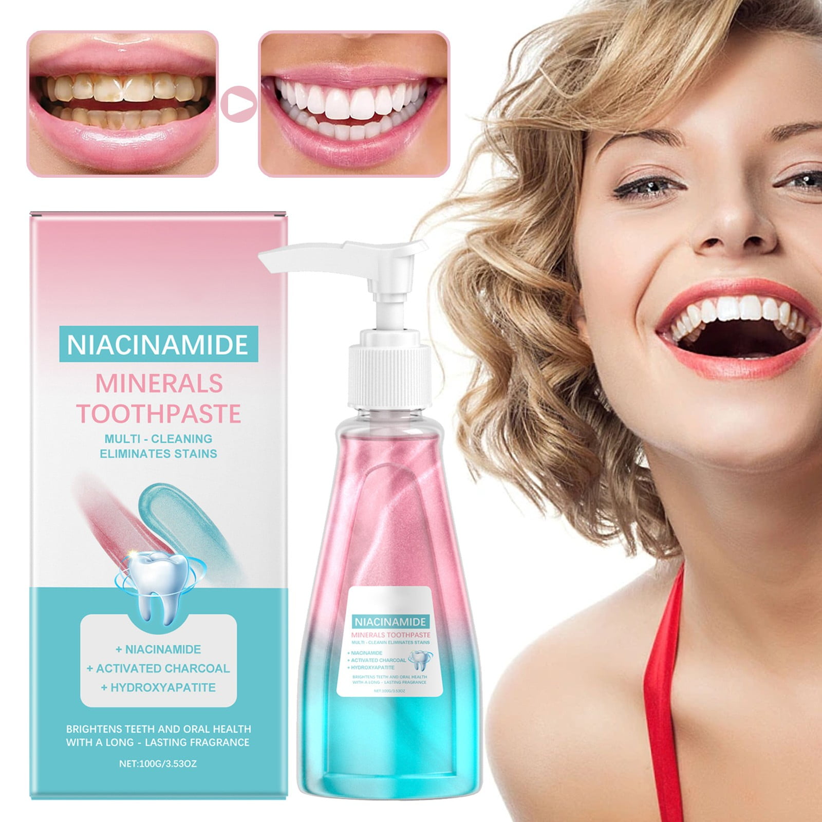 Niacinamide Whitening Toothpaste, Hydroxyapatite Toothpaste, Niacinamide and Hydroxyapatite ...
