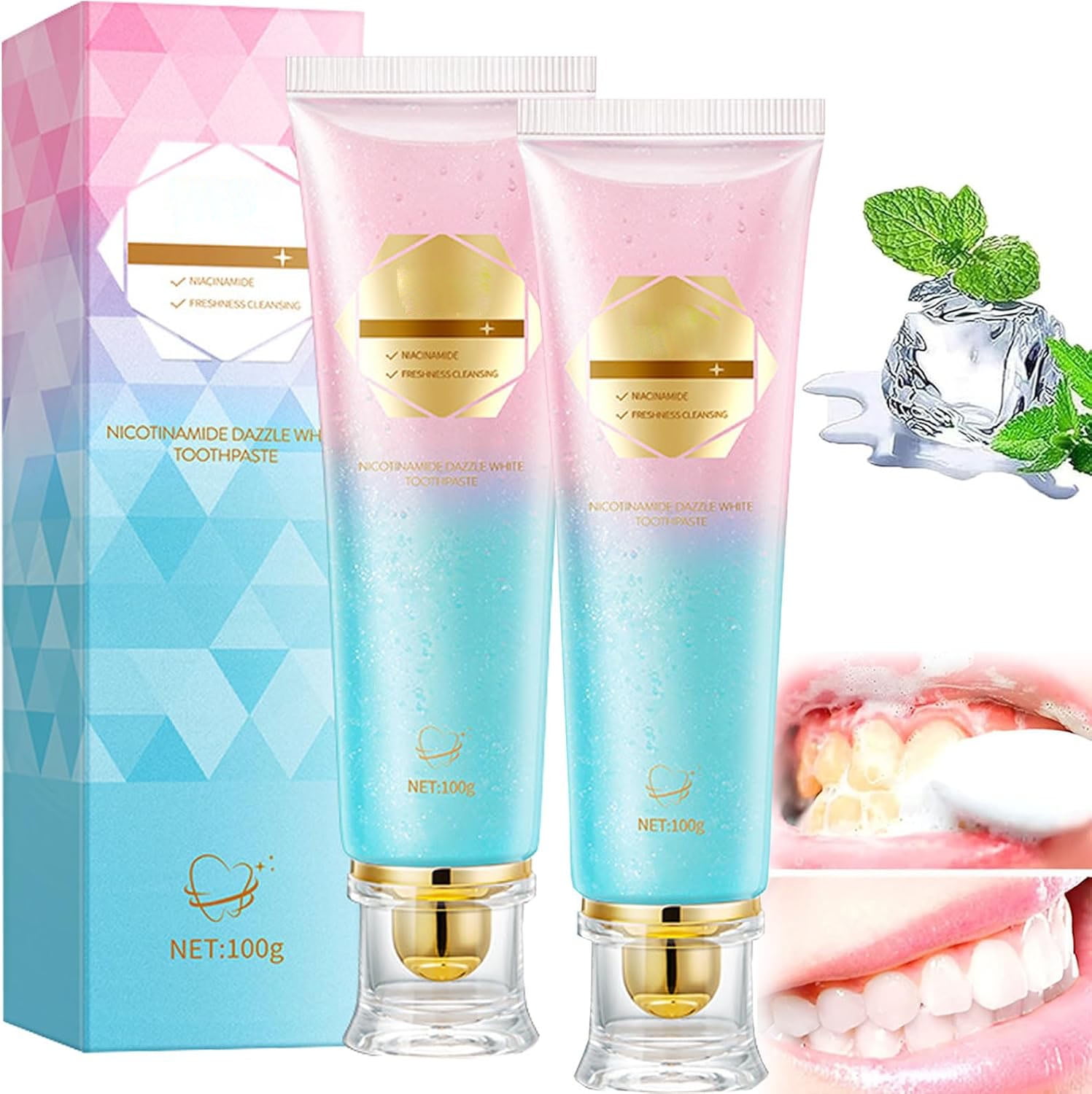 Niacinamide Whitening Toothpaste, Natural Triple Whitening Niacinamide ...