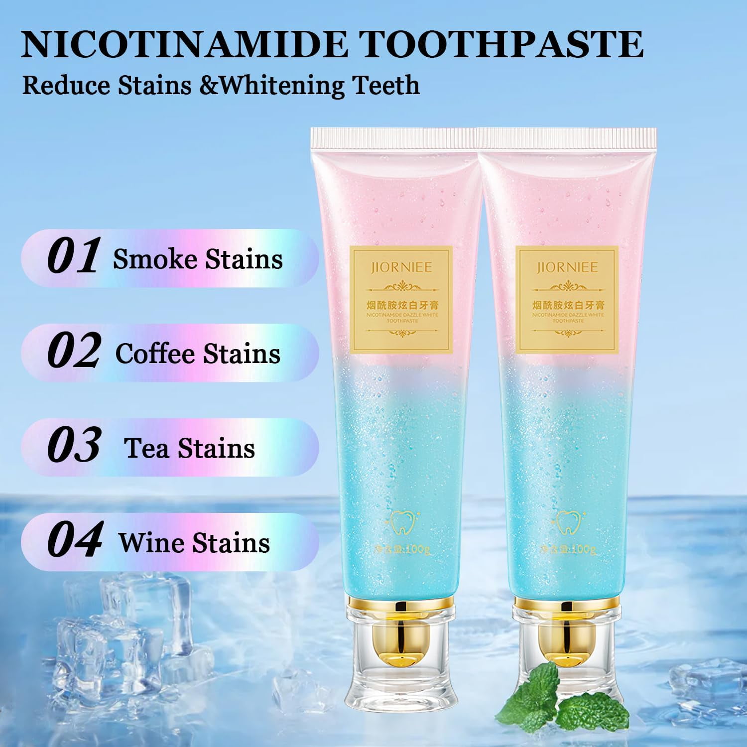 Niacinamide Whitening Toothpaste, Nicotinamide Dazzle White Toothpaste, Fresh Breath, Remove ...