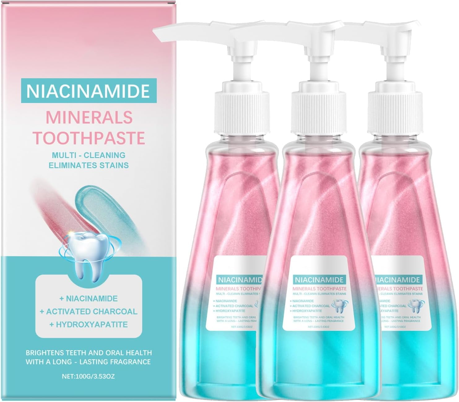 Niacinamide Whitening Toothpaste, Nicotinamide Dazzling White Toothpaste, Remove Tooth Stains ...