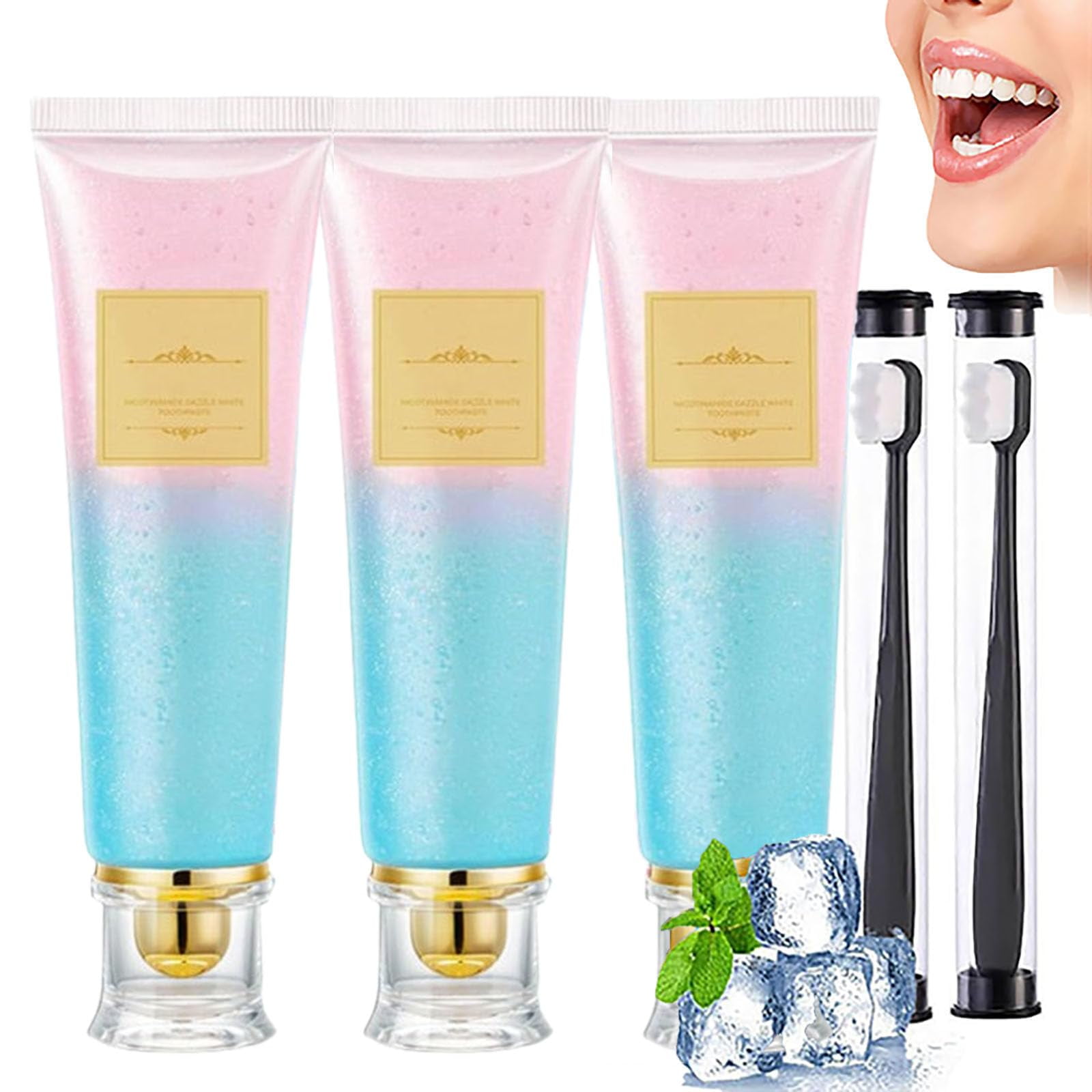 Niacinamide Whitening Toothpaste, Triple AIF9 Whitening Niacinamide Toothpaste, Fluoride-Free ...