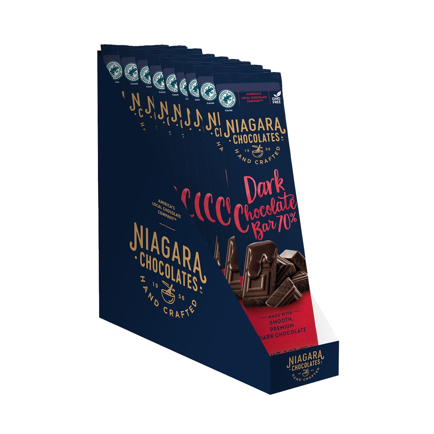 Niagara Chocolates High Cacao Sweet Pure 70% Dark Chocolate Bar, 3oz, 8 ...