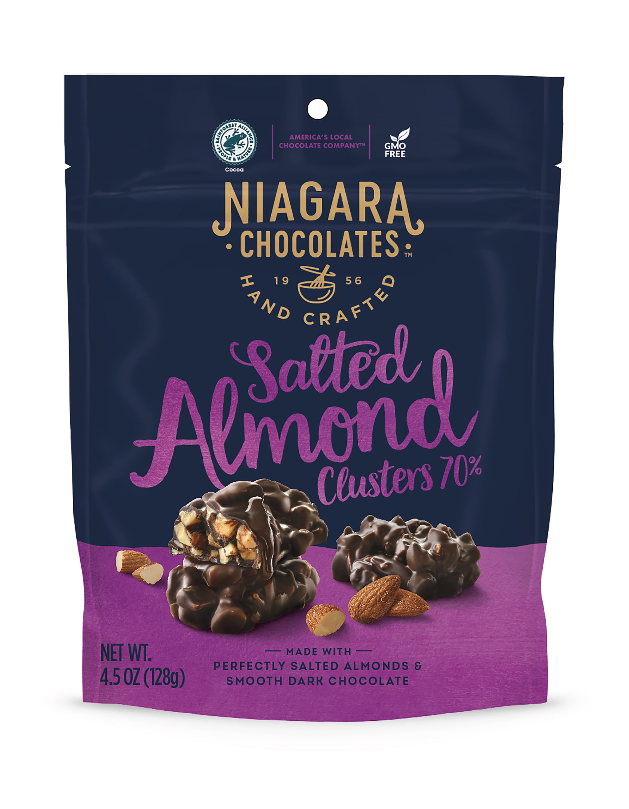 Niagara Chocolates Dark Chocolate and Salted Almond Clusters Stand-Up ...
