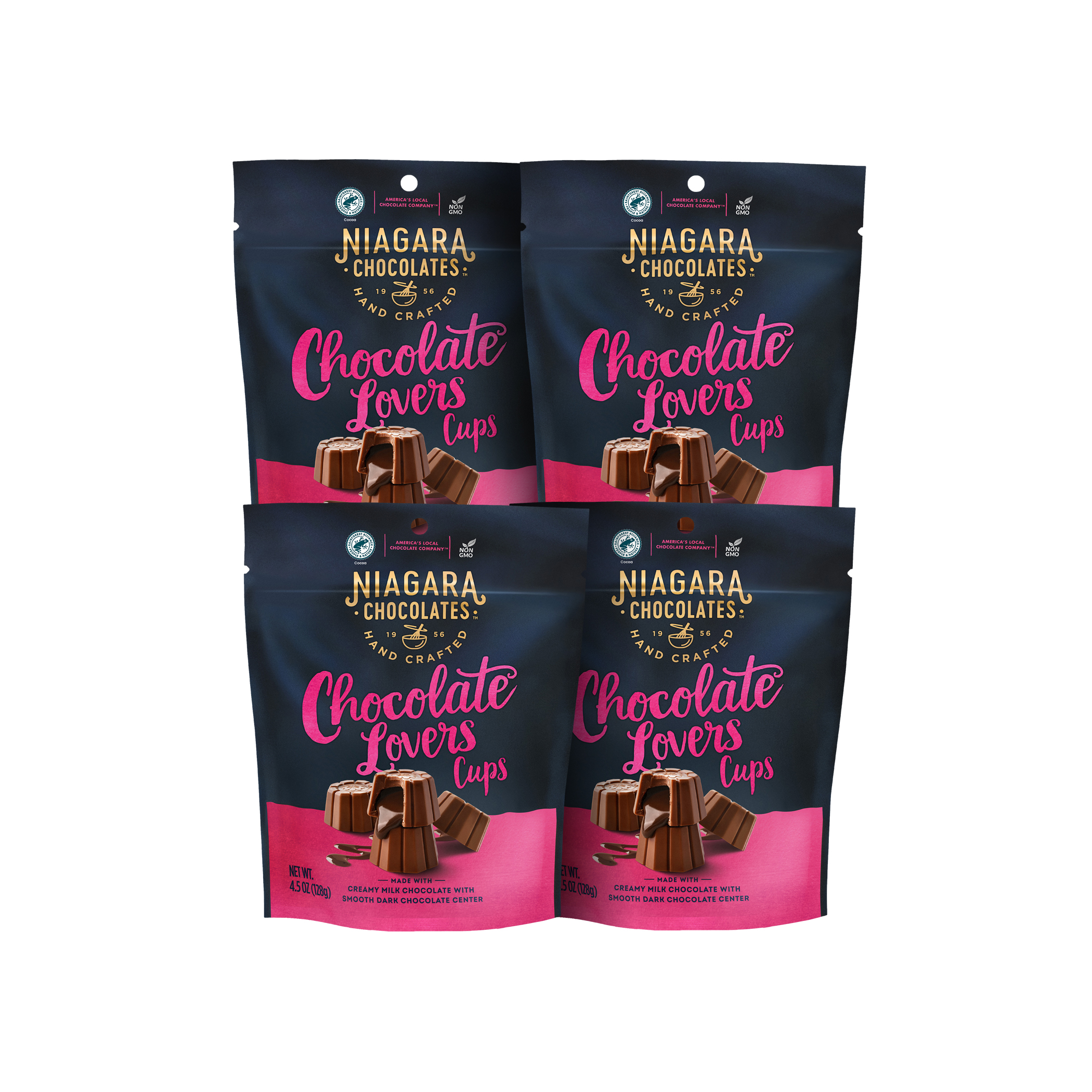 Niagara Chocolates Milk Chocolate Chocolate Lovers Cups 4 Pack Stand-Up ...
