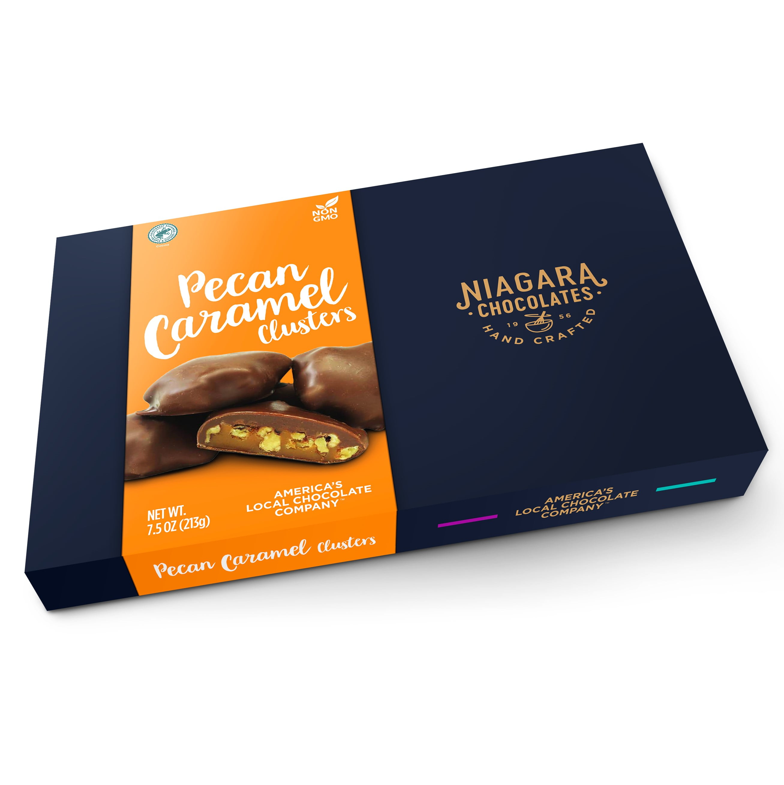 Niagara Chocolates Milk Chocolate Pecan Caramel Cluster Gift Box, 7.5oz ...