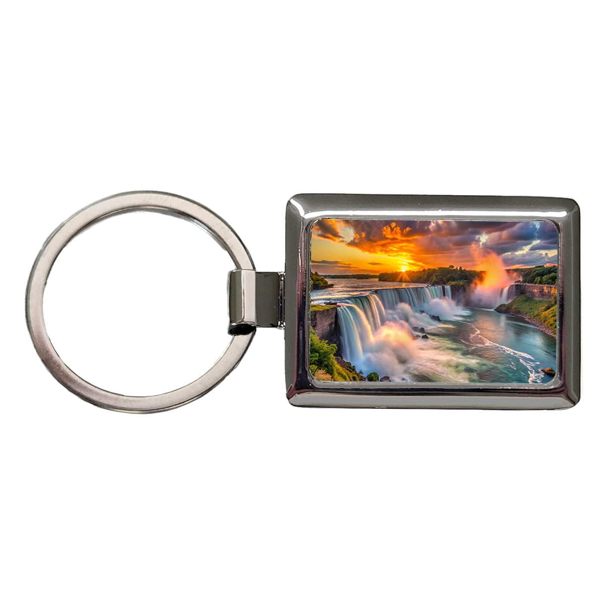 Niagara Falls At Sunset New York Metal Rectangle Keychain - Walmart.com
