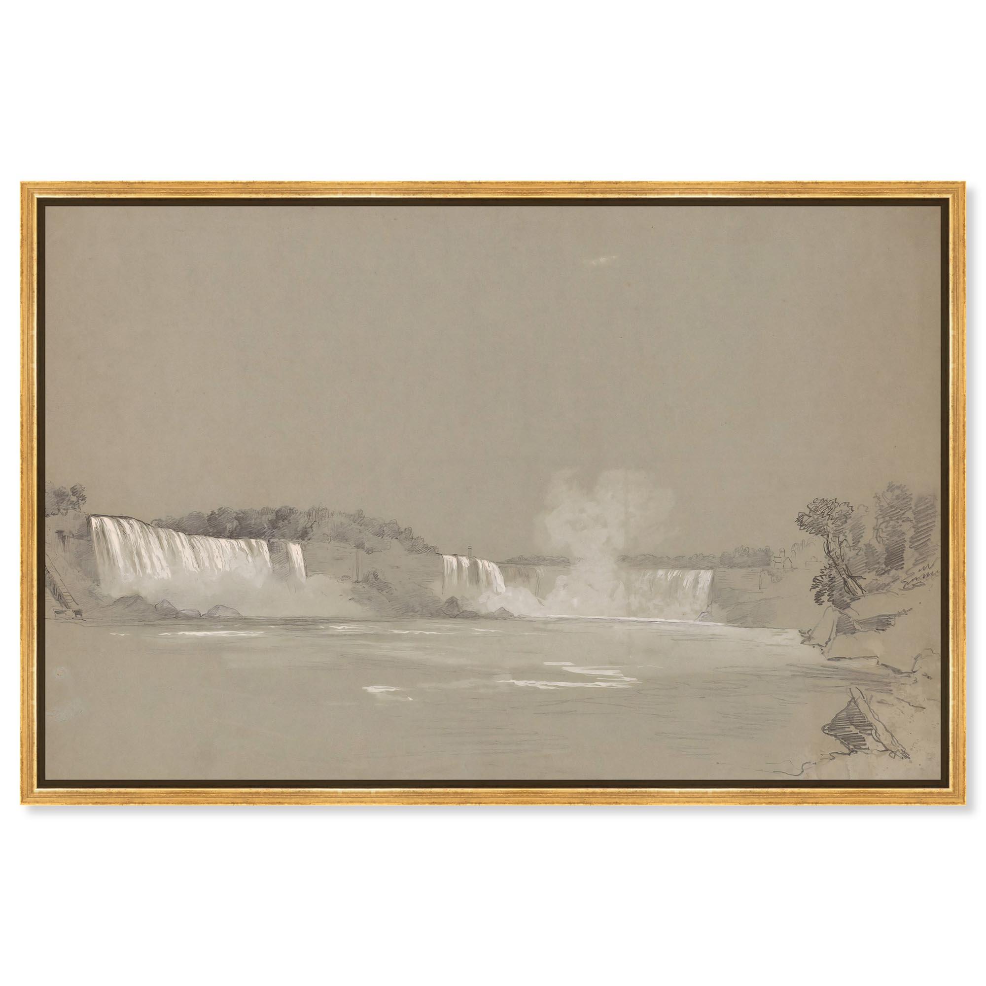Niagara Falls Canvas Vintage Art Prints by Art Remedy, Gold Frame, 45 ...