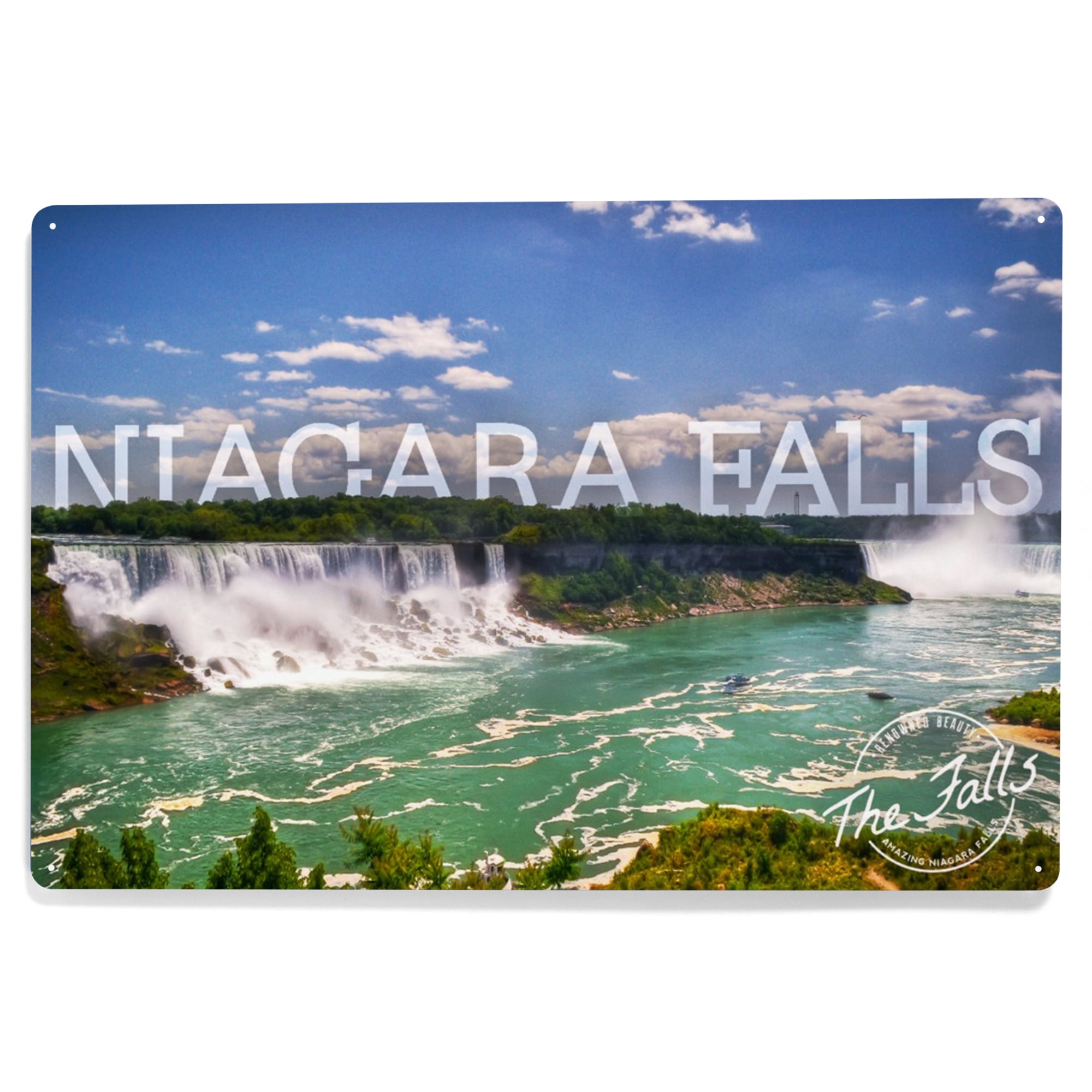Niagara Falls, Panoramic View (12x18 Aluminum Art, Indoor Outdoor Metal ...