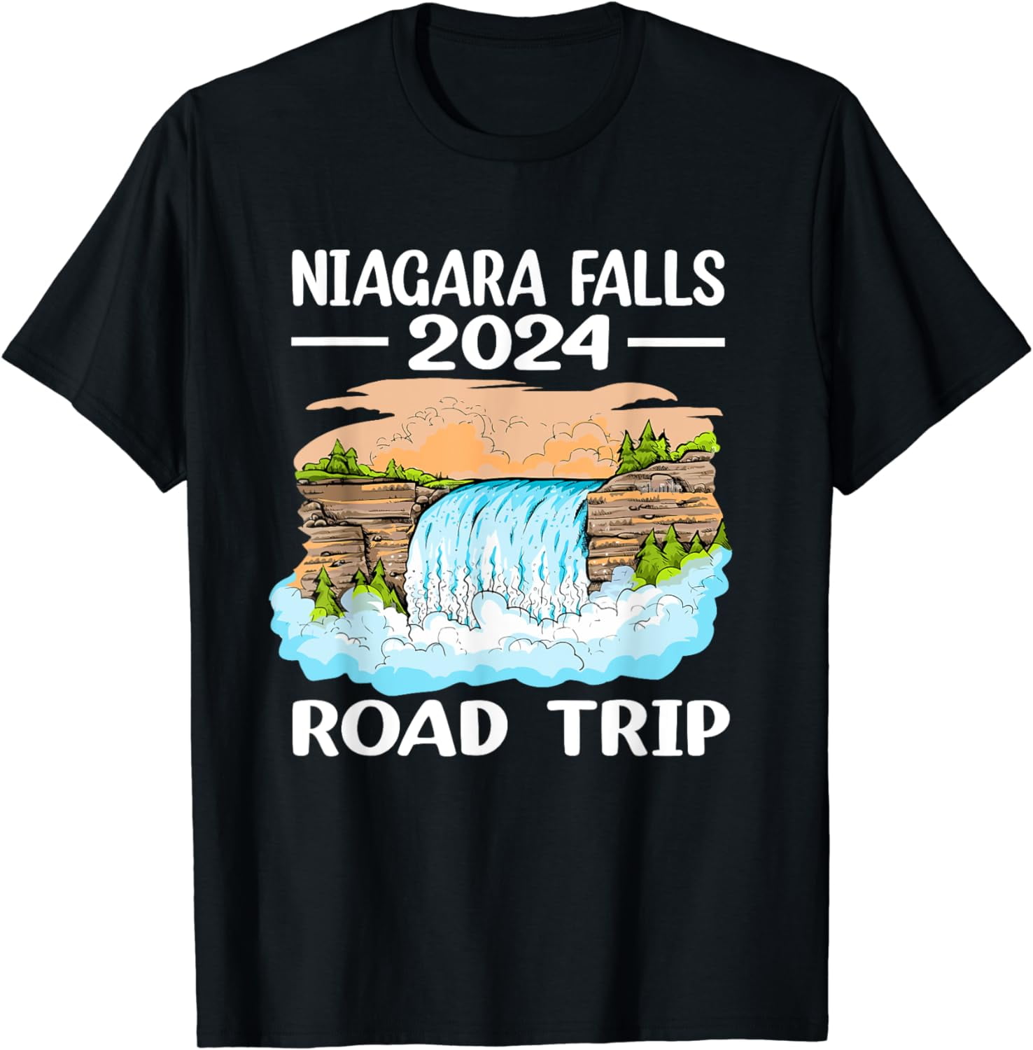 Niagara Falls Road Trip 2024 Family Trip Vacation Cotton T-Shirt ...