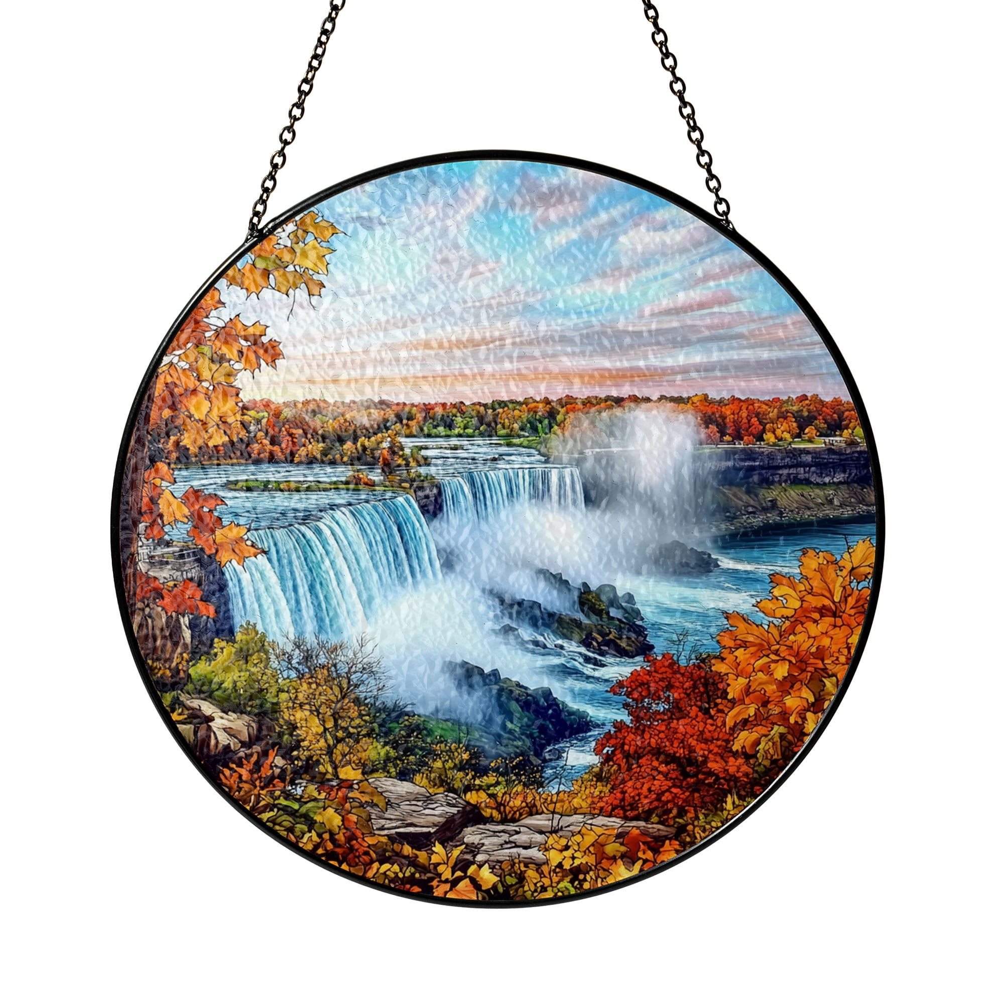 Niagara Falls Stained Glass Suncatcher - Custom Name USA/Canada Scenic ...