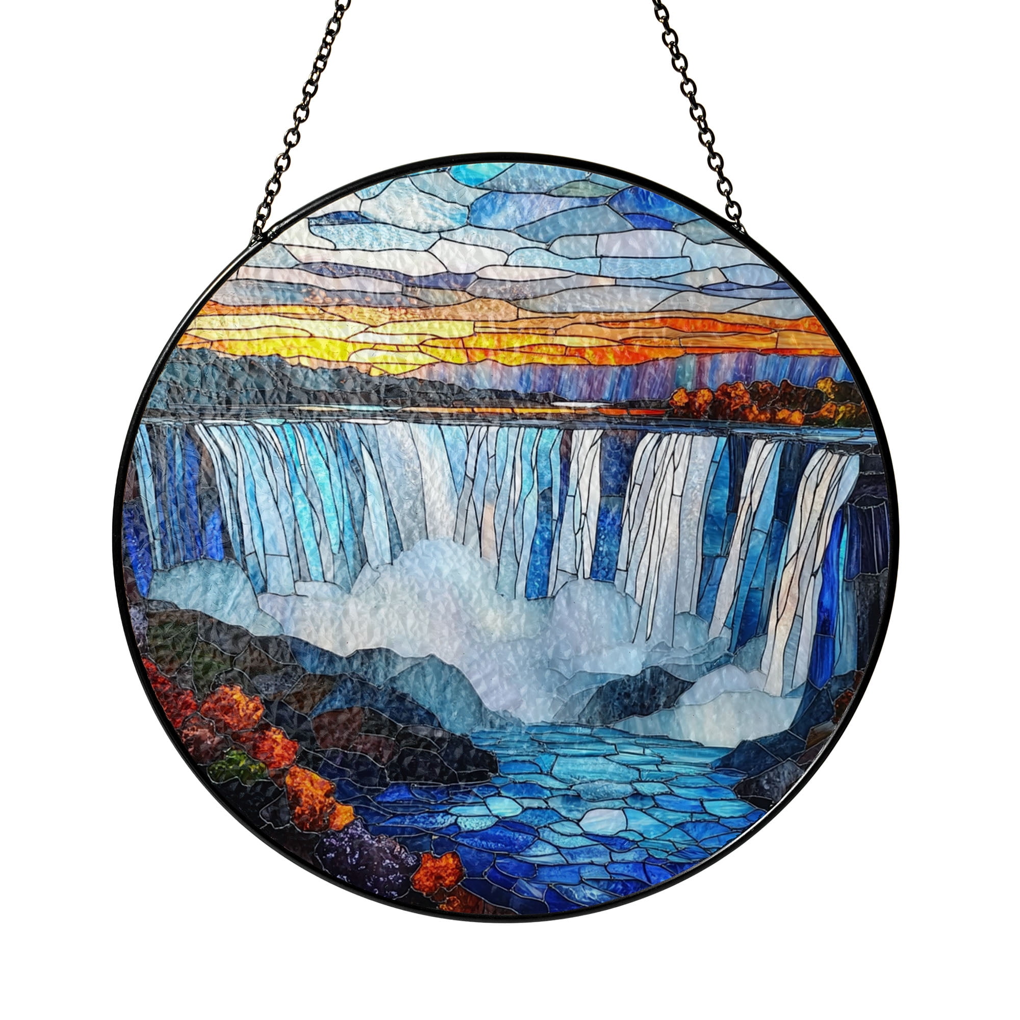 Niagara Falls Stained Glass Suncatcher - Custom Name USA/Canada Scenic ...