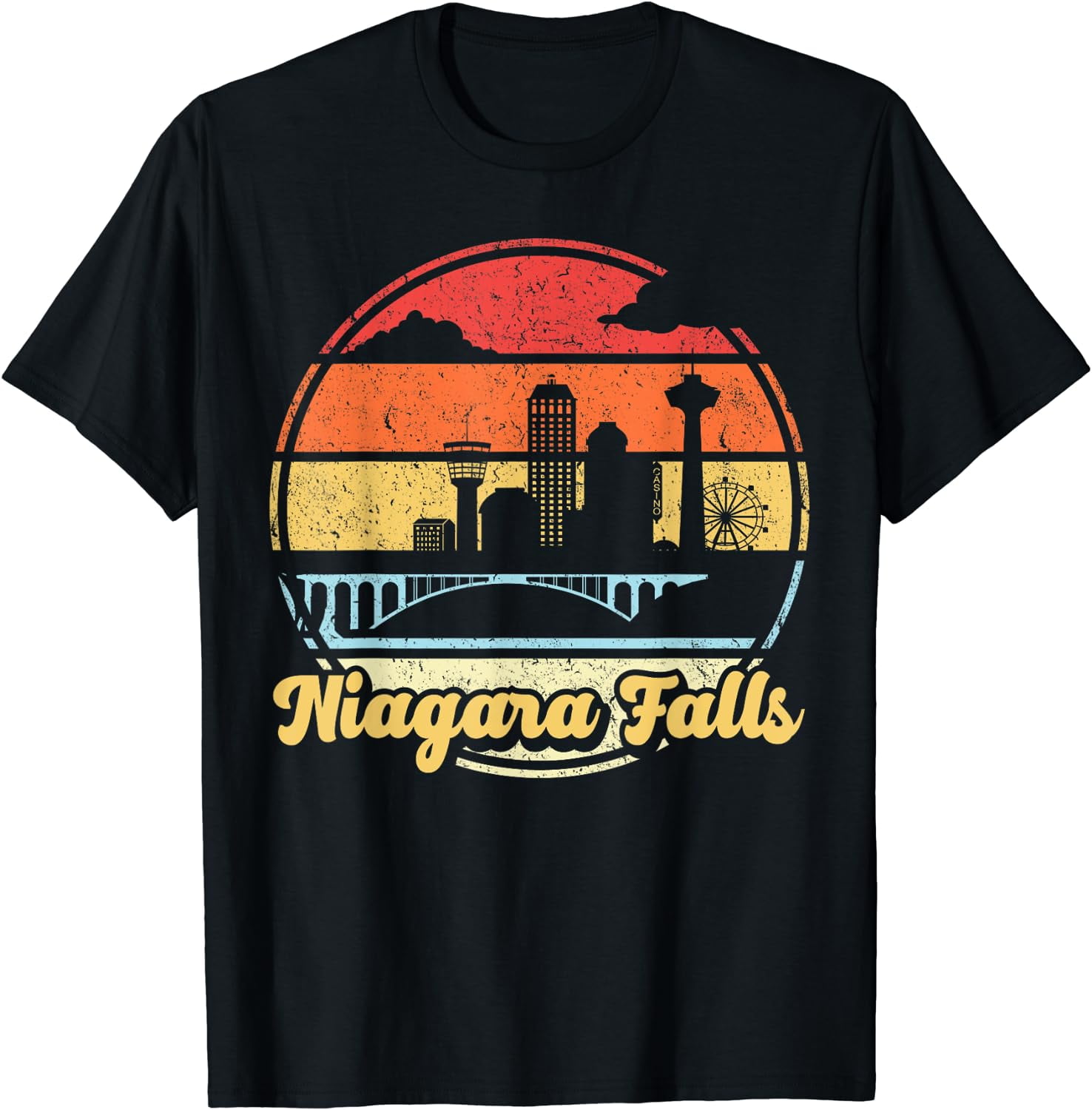 Niagara Falls Waterfall Vintage Matching Family Vacation T-Shirt Black ...