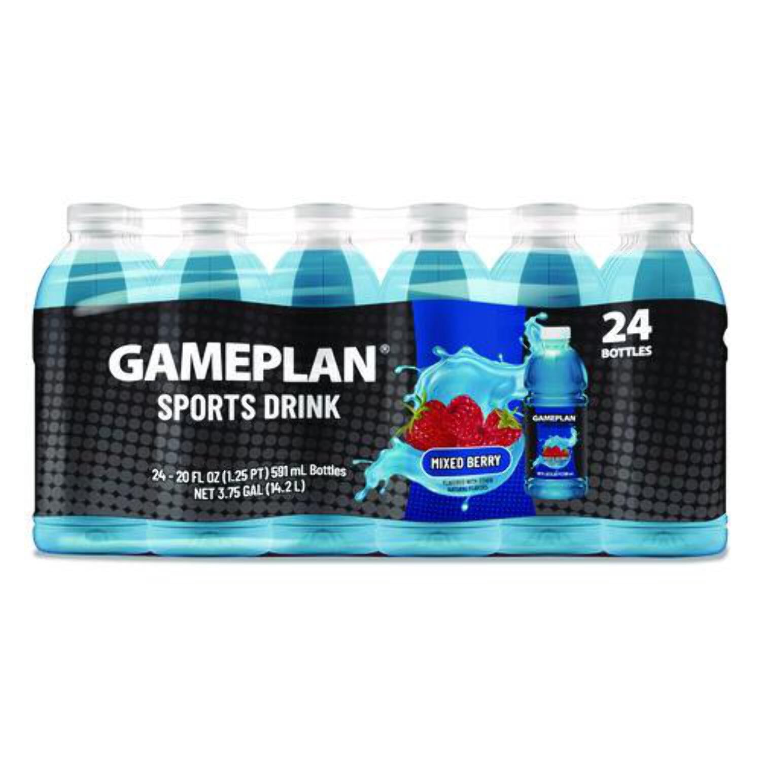Gameplan Sports Drink, Mixed Berry, 20 oz Bottle, 24/Carton - Walmart.com