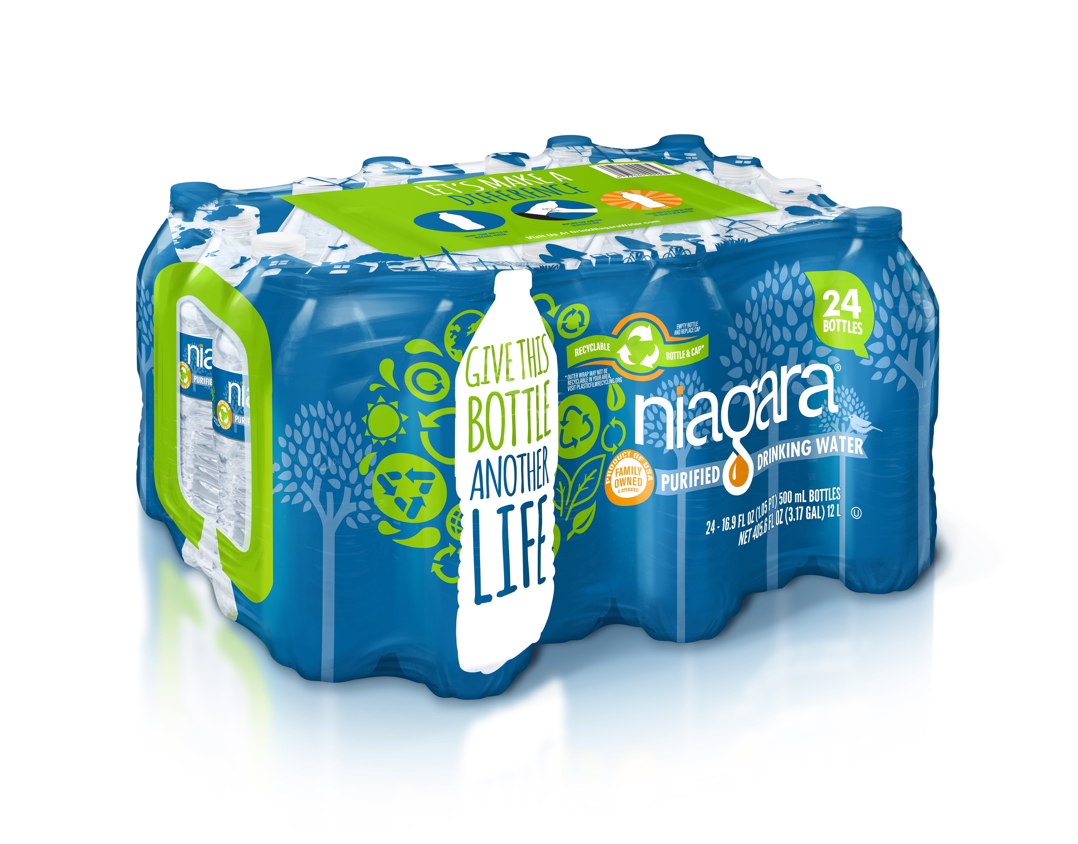 Niagara Case Packaged Bottled Purified Drinking Water, 16.9 Fl. Oz., 24 ...