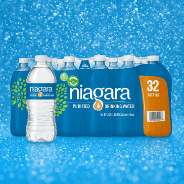 True Clear or Niagara Purified Bottled Drinking Water, 16.9 fl oz, 24 ...