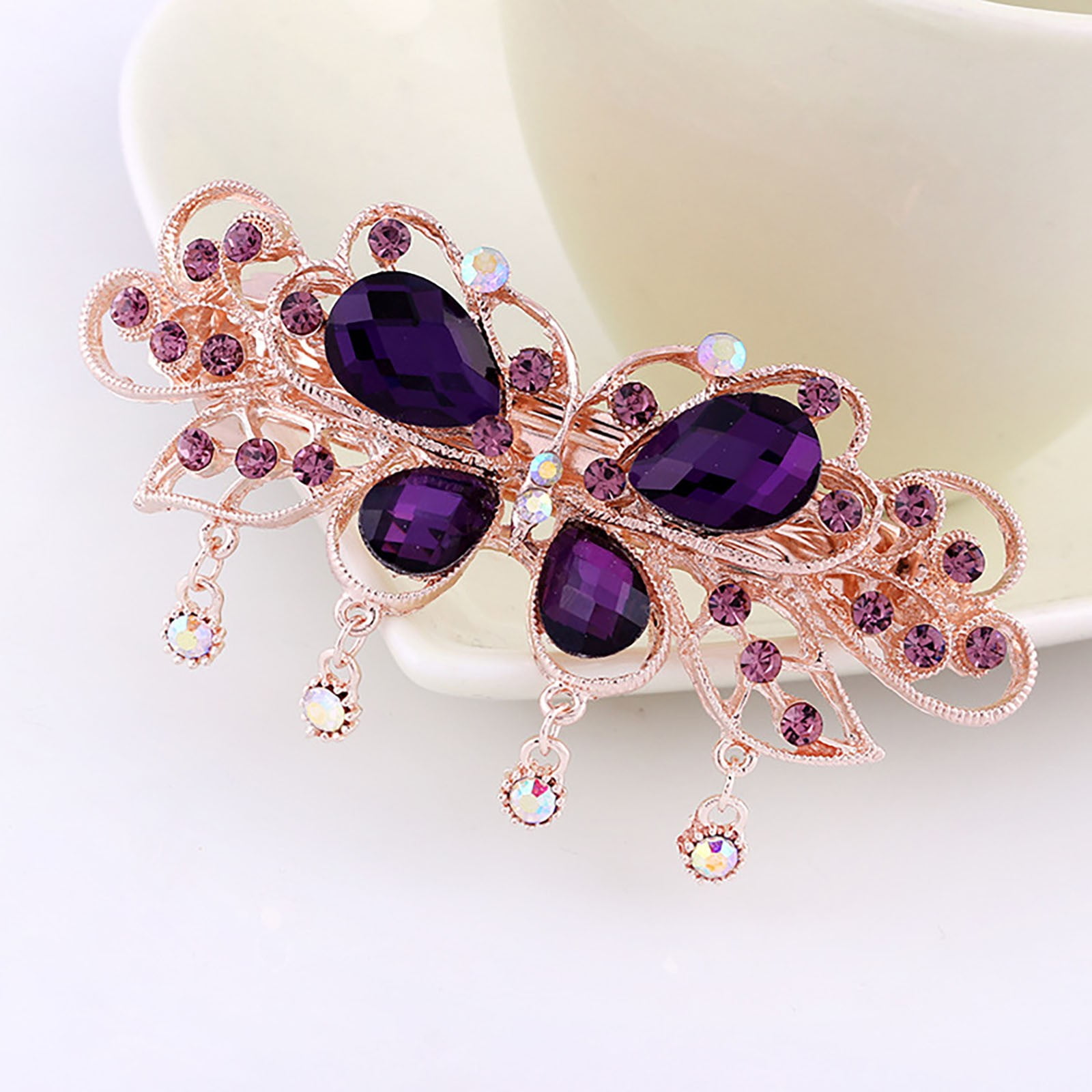 Niahfd Clearance！ Hair Clips Crystal Rhinestone Mini Hair Bow Barrettes ...