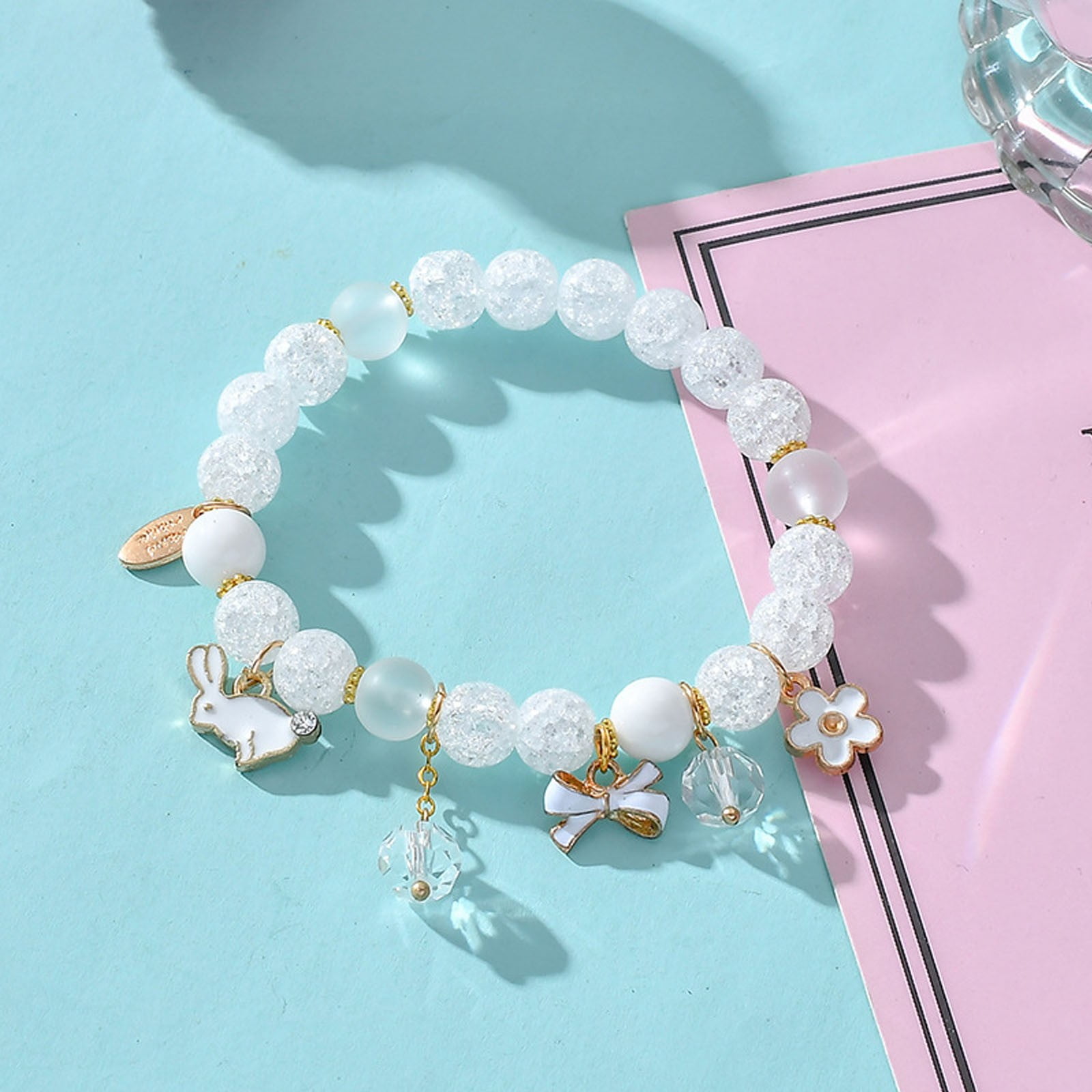 Niahfd Jewelry Easter Rabbit Baby Crystals Rose Pearl Bracelet for ...