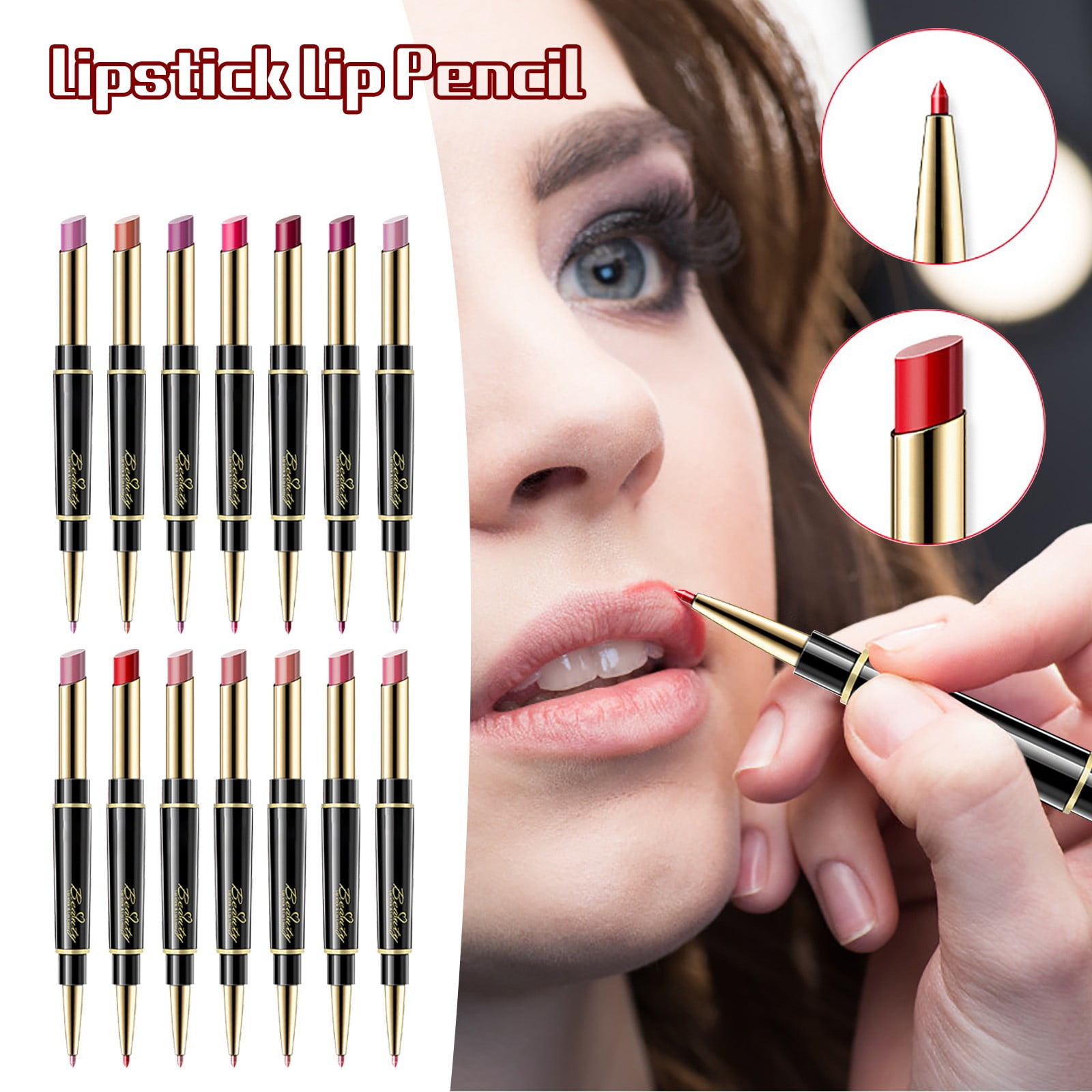 Niahfd Lip Liner Set Velvety Waterproof Pencil Lasting Long Liquid