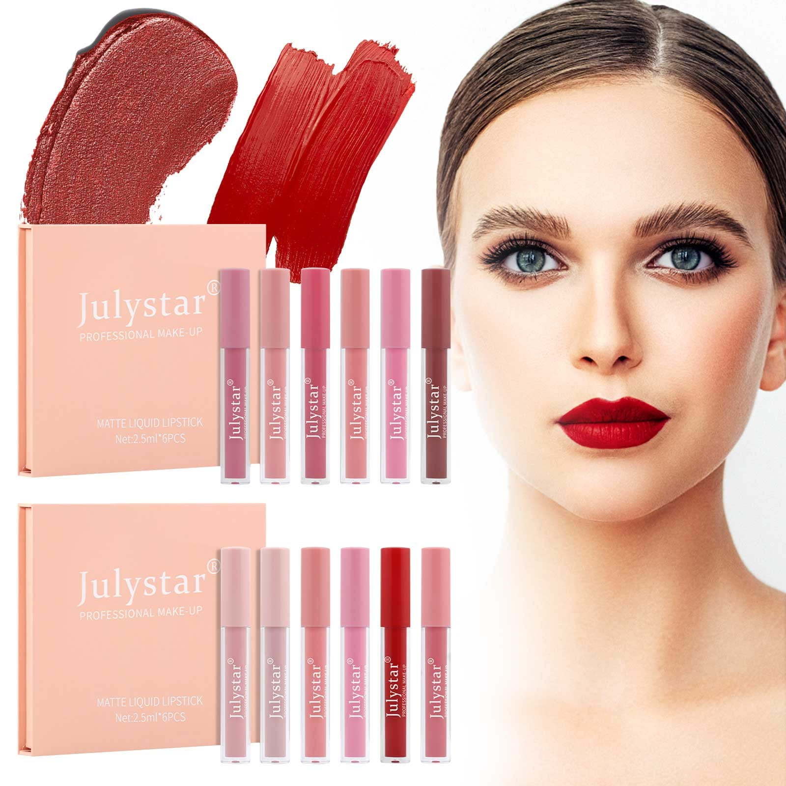 Niahfd Lip Oil Liquid Lipstick With Lip Plumper Makeup Set Velvety Long
