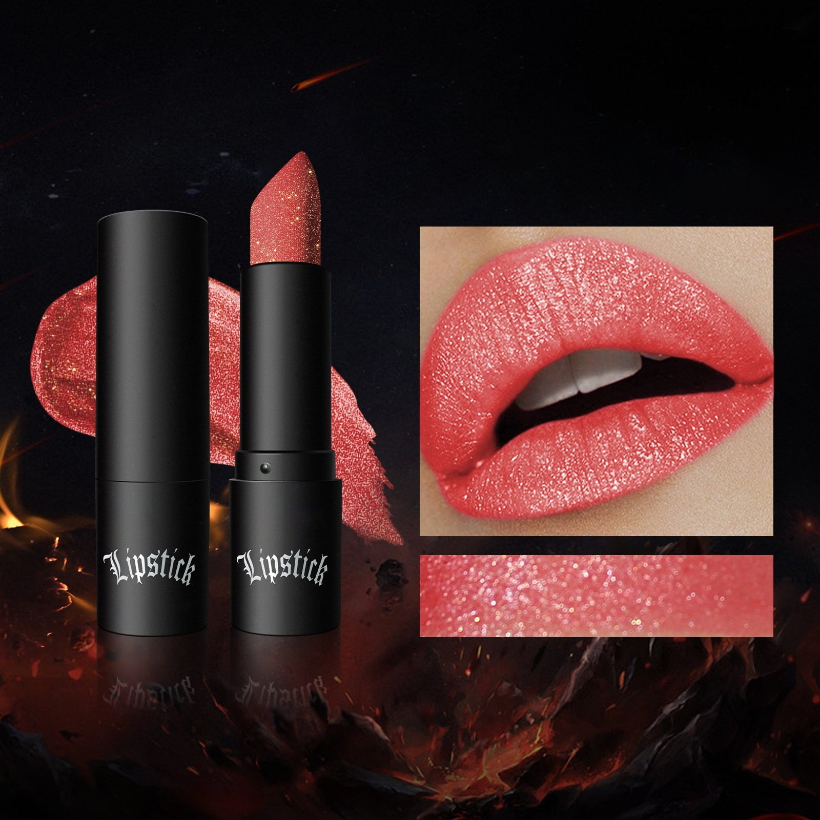 Niahfd Makeup on Sale！ Glitter Metallic Colors Lipstick 7 Colors Long ...