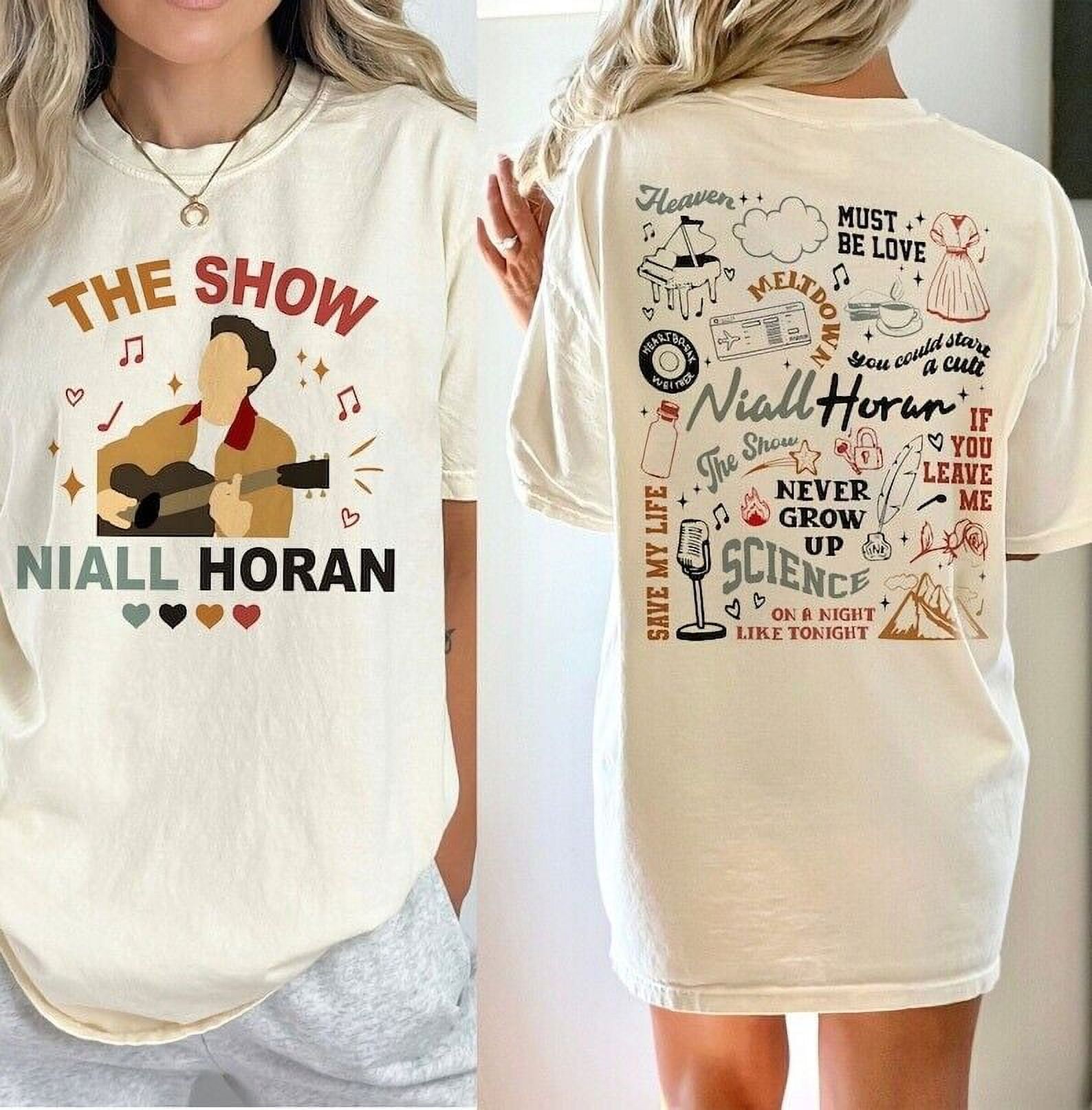 Niall Horan The Show Tracklist Shirt, Sand color Shirt, Ablum Music ...