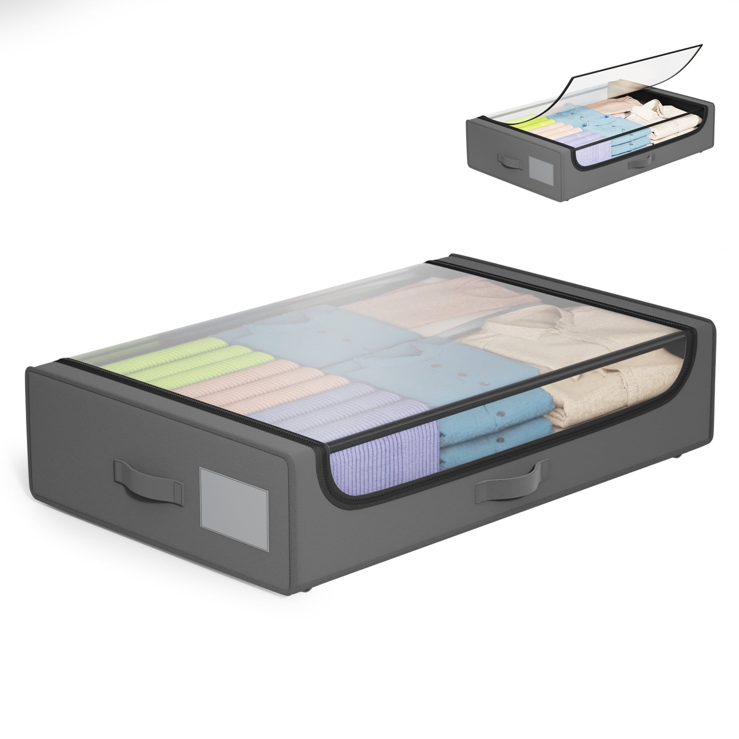 NiamVelo 2 Pack Under Bed Storage Containers with Wheels 50 L Underbed ...