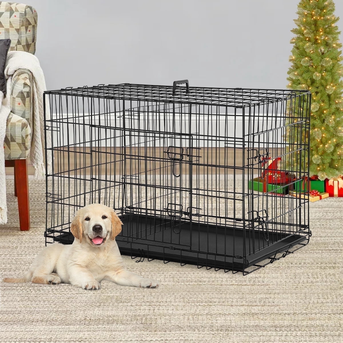 Heavy Duty, 24 Inch NiamVelo Folding Metal Wire Dog Crate for Small ...