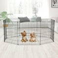 NiamVelo 8-Panel Metal Dog Playpen, 24-Inch Black, Indoor Outdoor ...