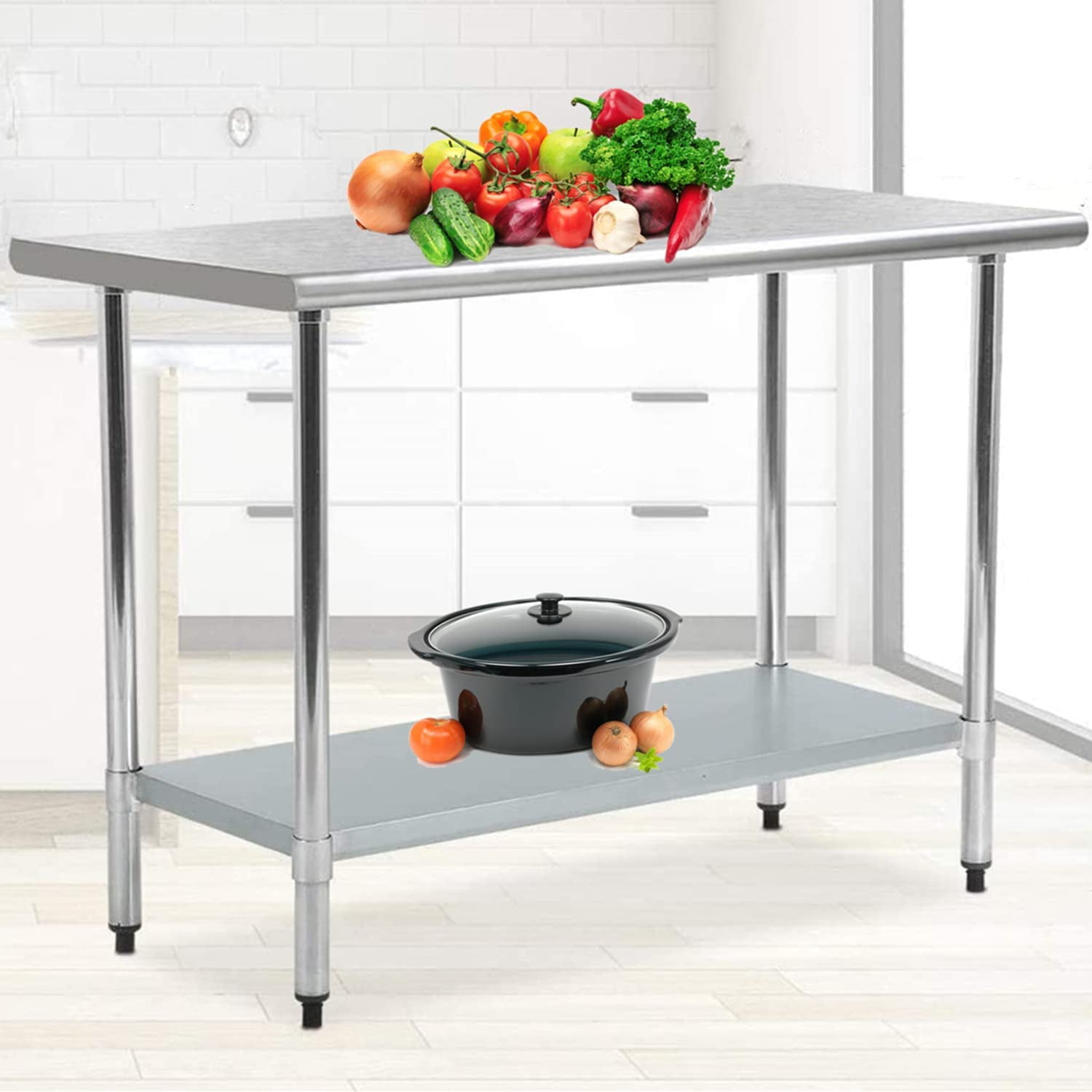 NiamVelo 24x48 Inch Stainless Steel Work Table Kitchen Prep Table with ...