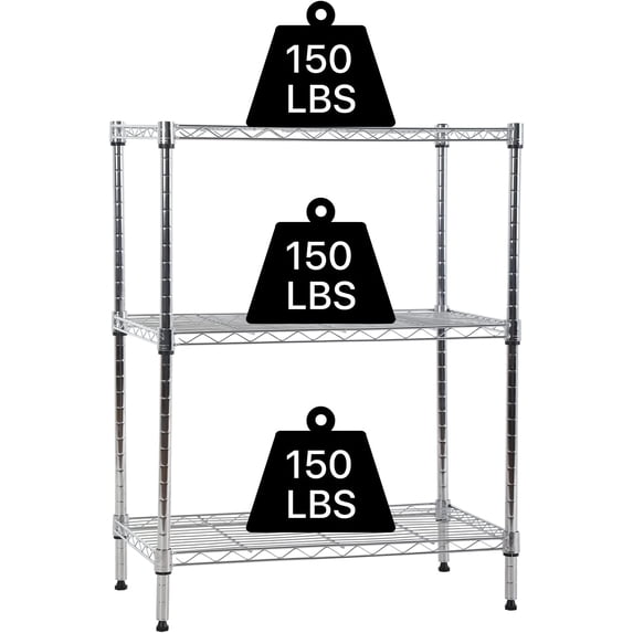 NiamVelo Metal Wire Shelving Storage Rack, 3-Tier Adjustable Steel ...