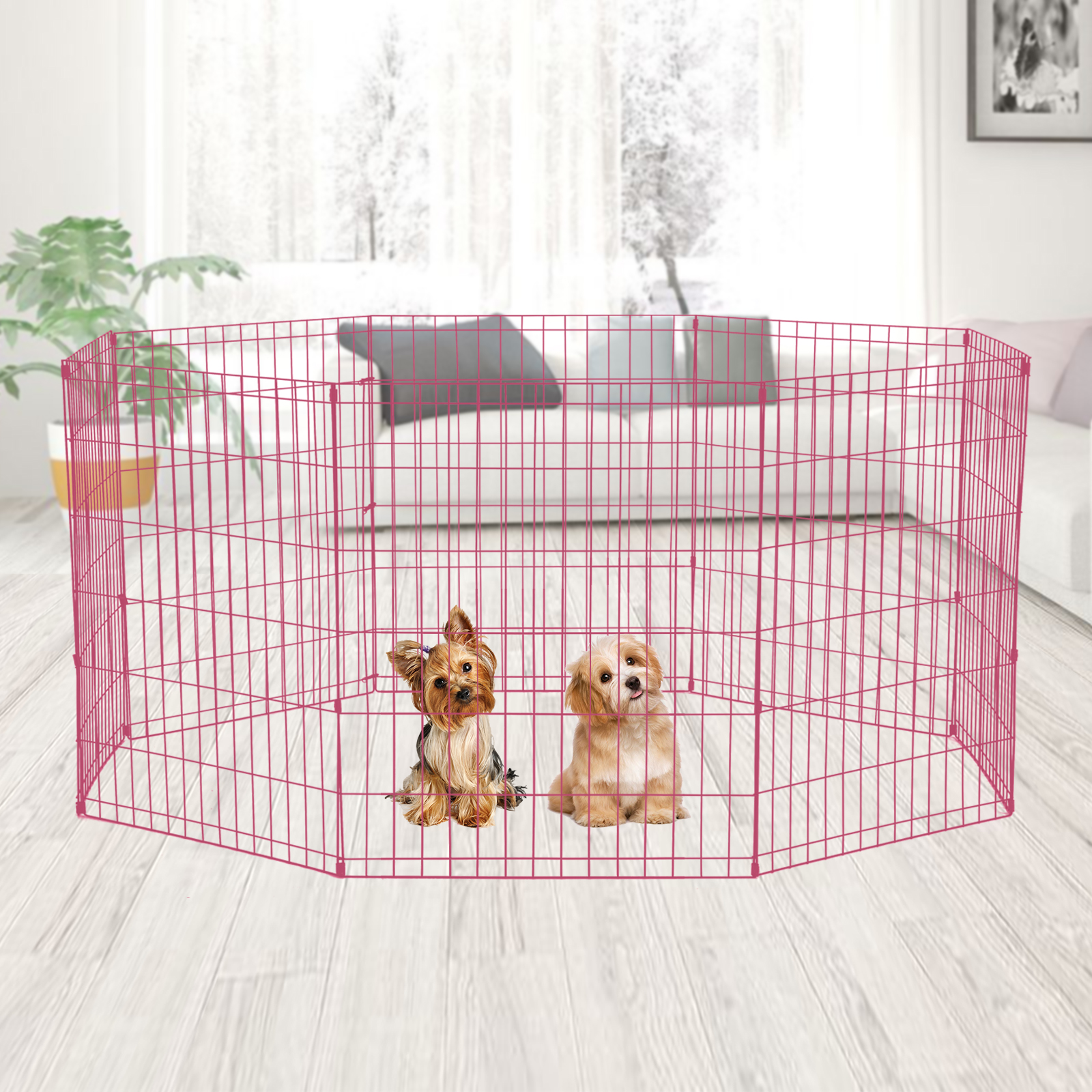 NiamVelo 30 inch Metal Dog Playpen Indoor Outdoor Large Folding Dog ...