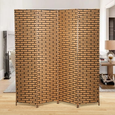 CL.HPAHKL Room Divider and Folding Privacy Screen, Woven Fiber ...