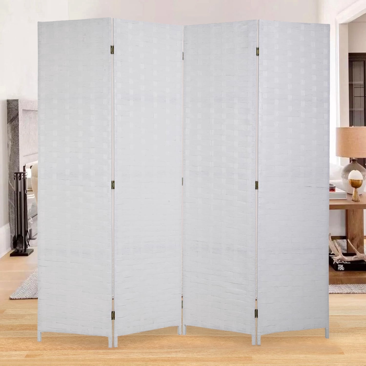 NiamVelo 4-Panel Bamboo Room Dividers, Folding Privacy Screen for Home ...