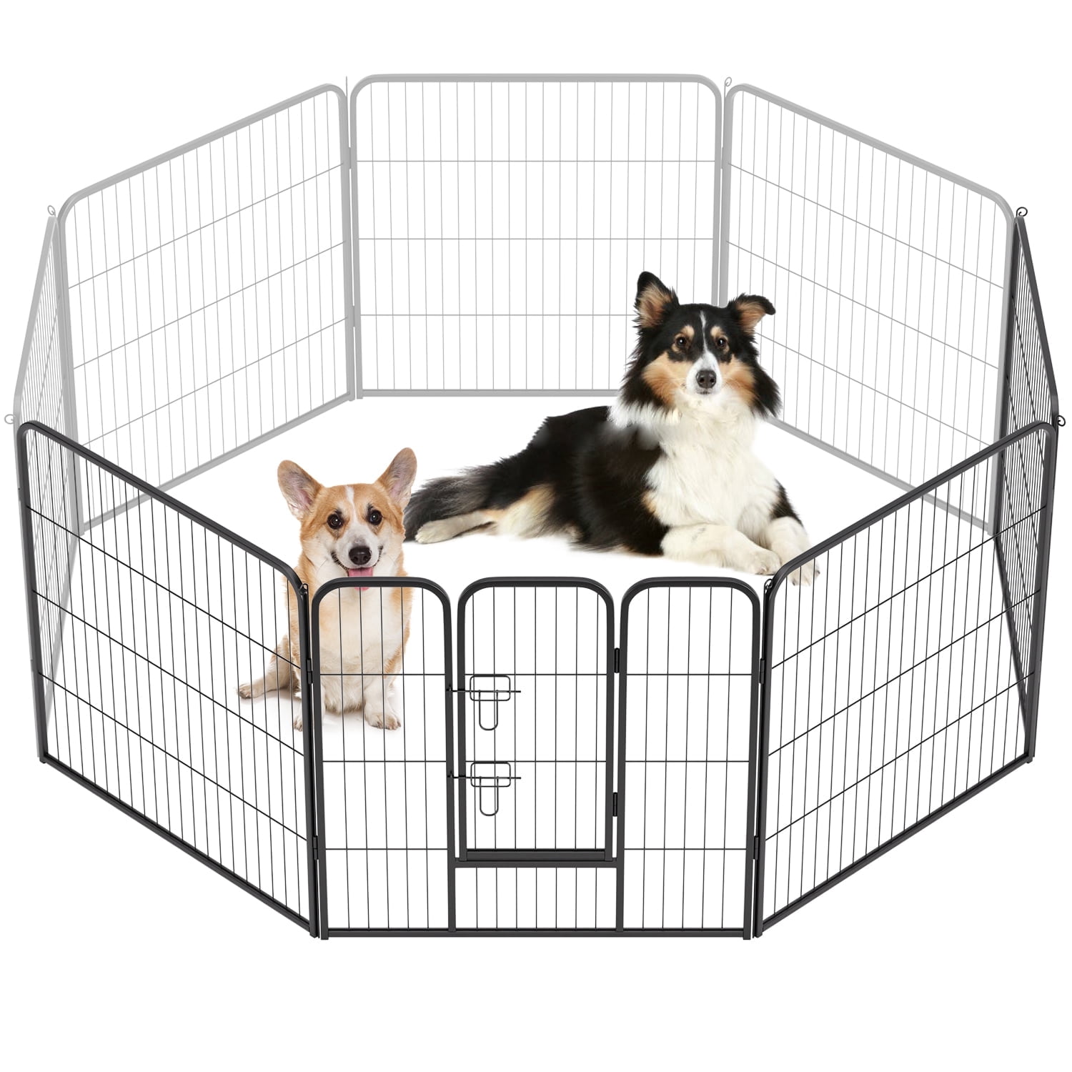 NiamVelo 4 Panels 32" Height Dog Fence for Small and Medium Dogs, Dog ...