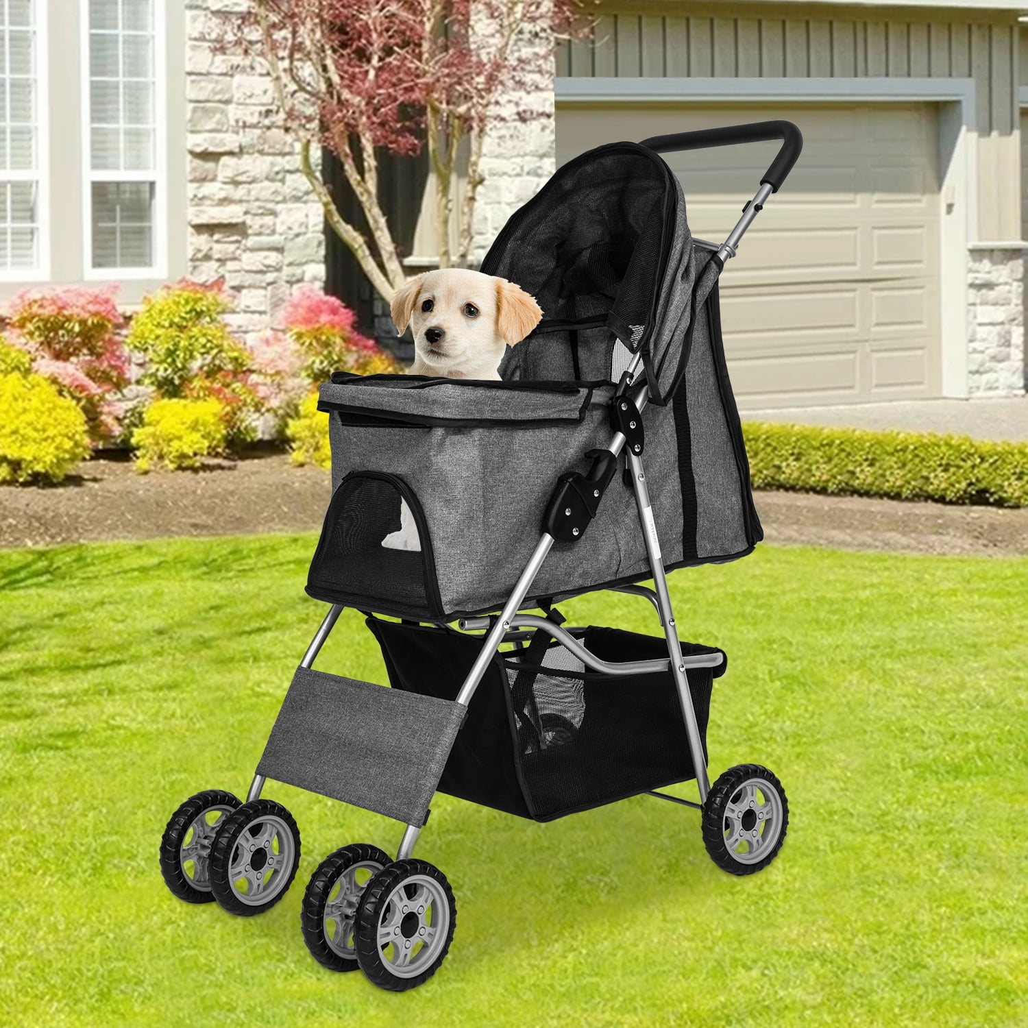 NiamVelo 4 Wheels Dog Stroller Foldable Pet Stroller Dog Cat Jogger ...