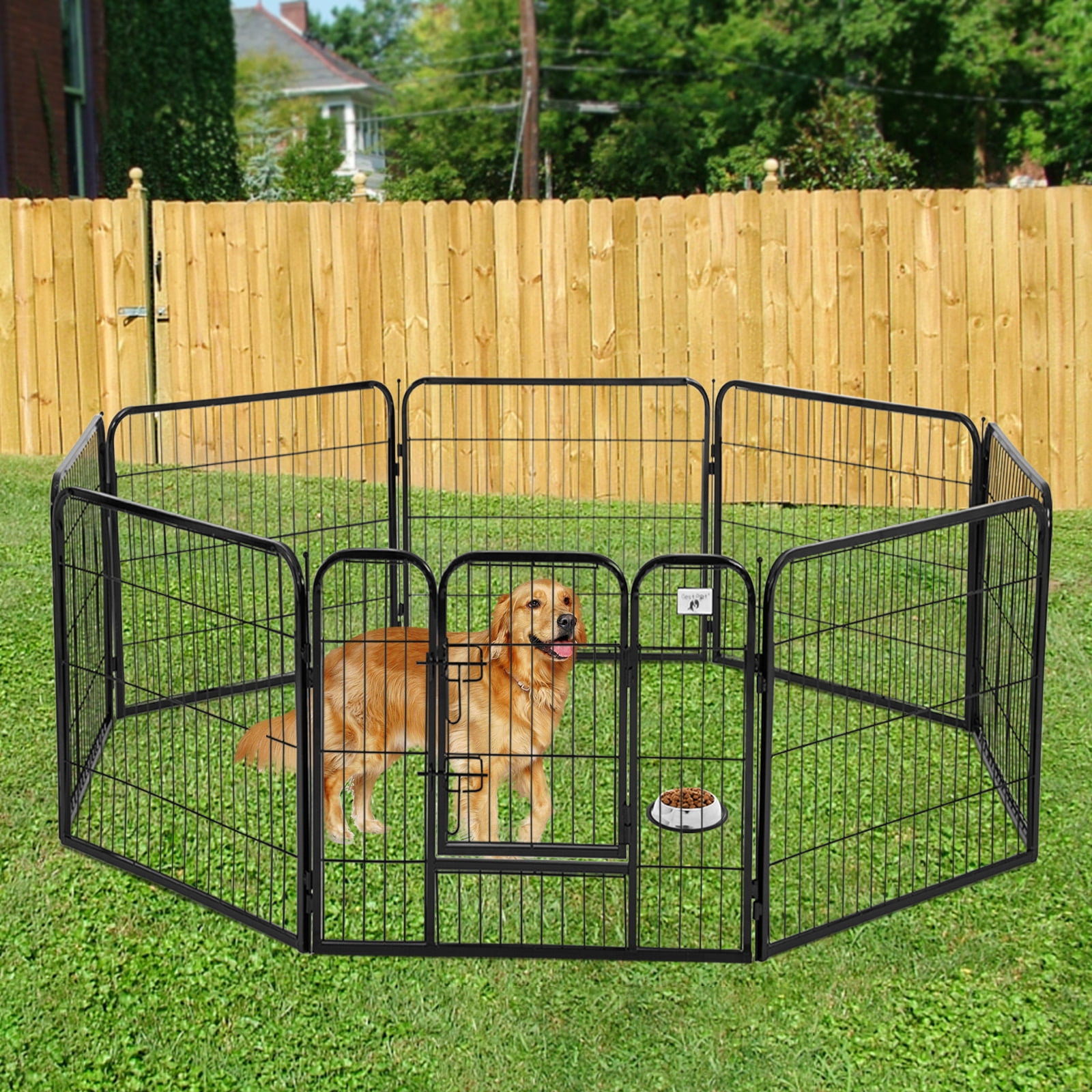 NiamVelo 40" Height Heavy Duty Metal Dog Playpen 8 Panels Dog Fence Pet ...