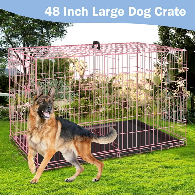 NiamVelo XXL Dog Crate (48-Inch), Strong Metal Wire with Handle/Plastic ...