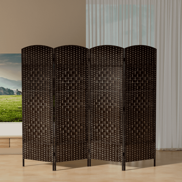 NiamVelo 71inch Freestanding Wood Room Divider, Indoor/Outdoor 4 Panel ...
