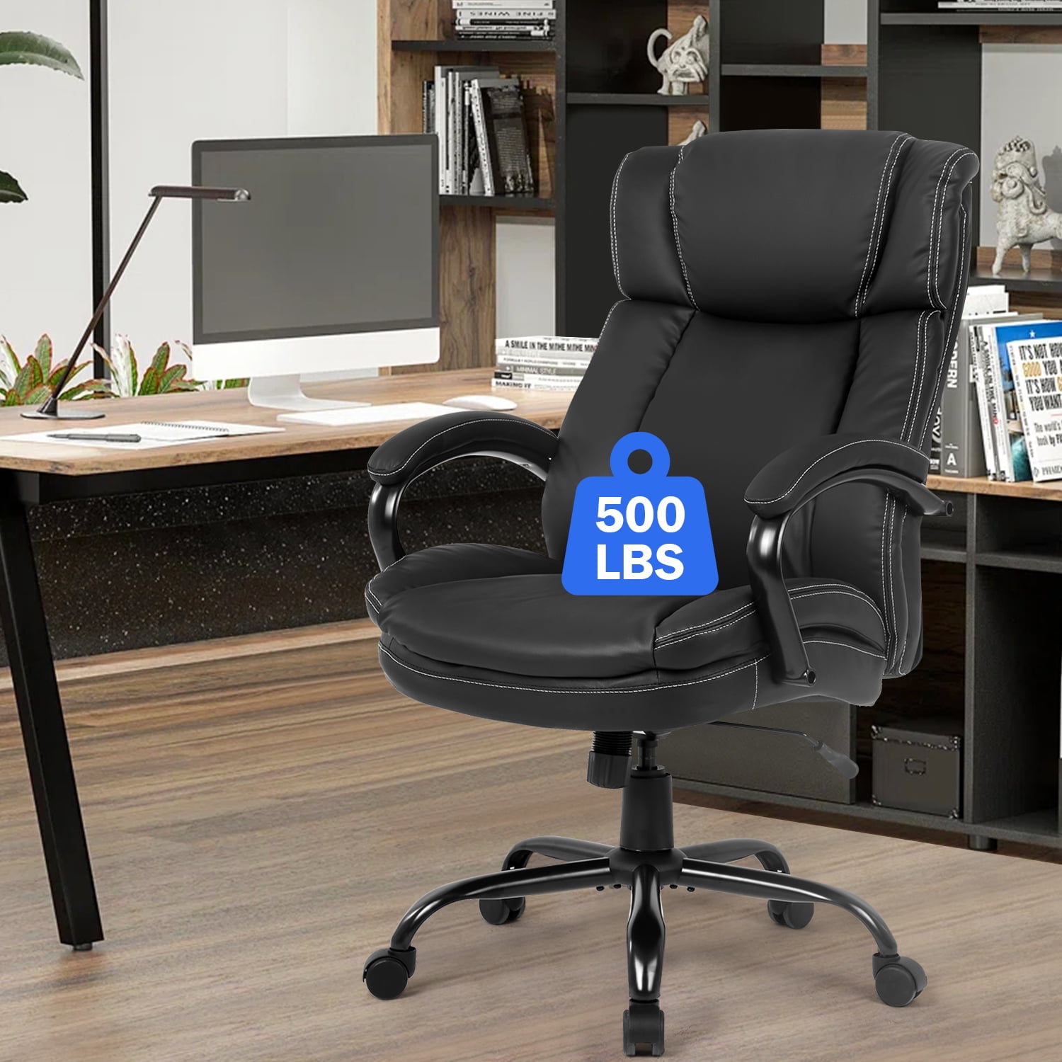 NiamVelo Big and Tall Executive Office Chair 500lbs, Ergonomic PU ...