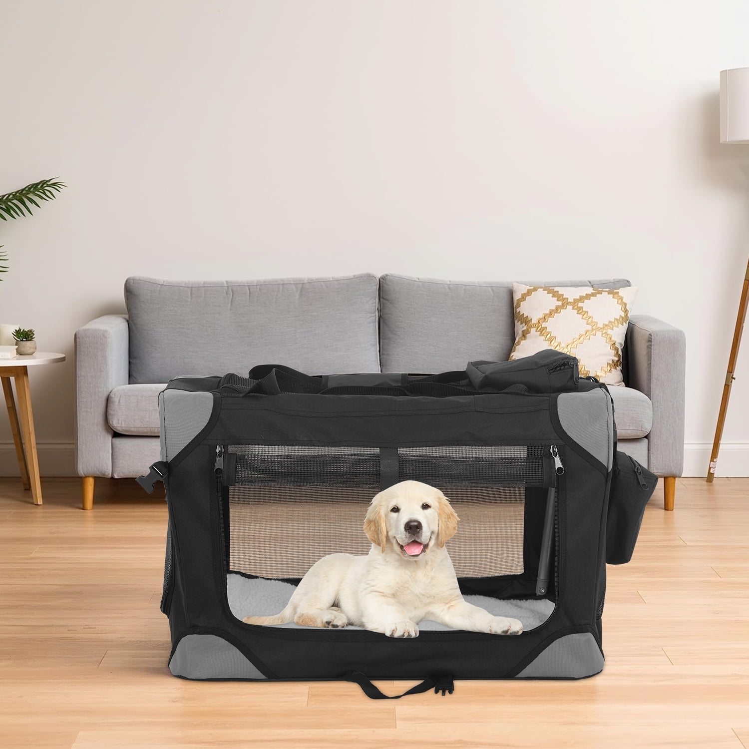 NiamVelo Collapsible Dog Crate 24 Inch Portable Travel Dog Soft Crate ...