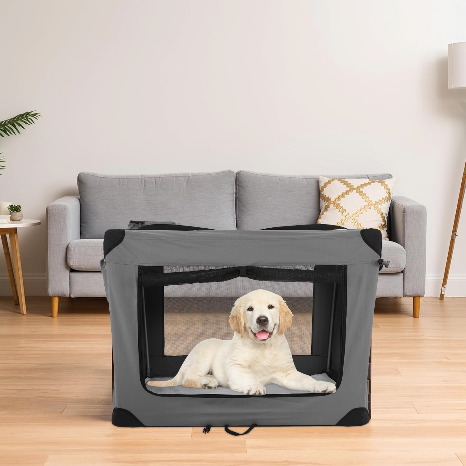 NiamVelo Collapsible Dog Crate 24 Inch Portable Travel Dog Soft Crate ...