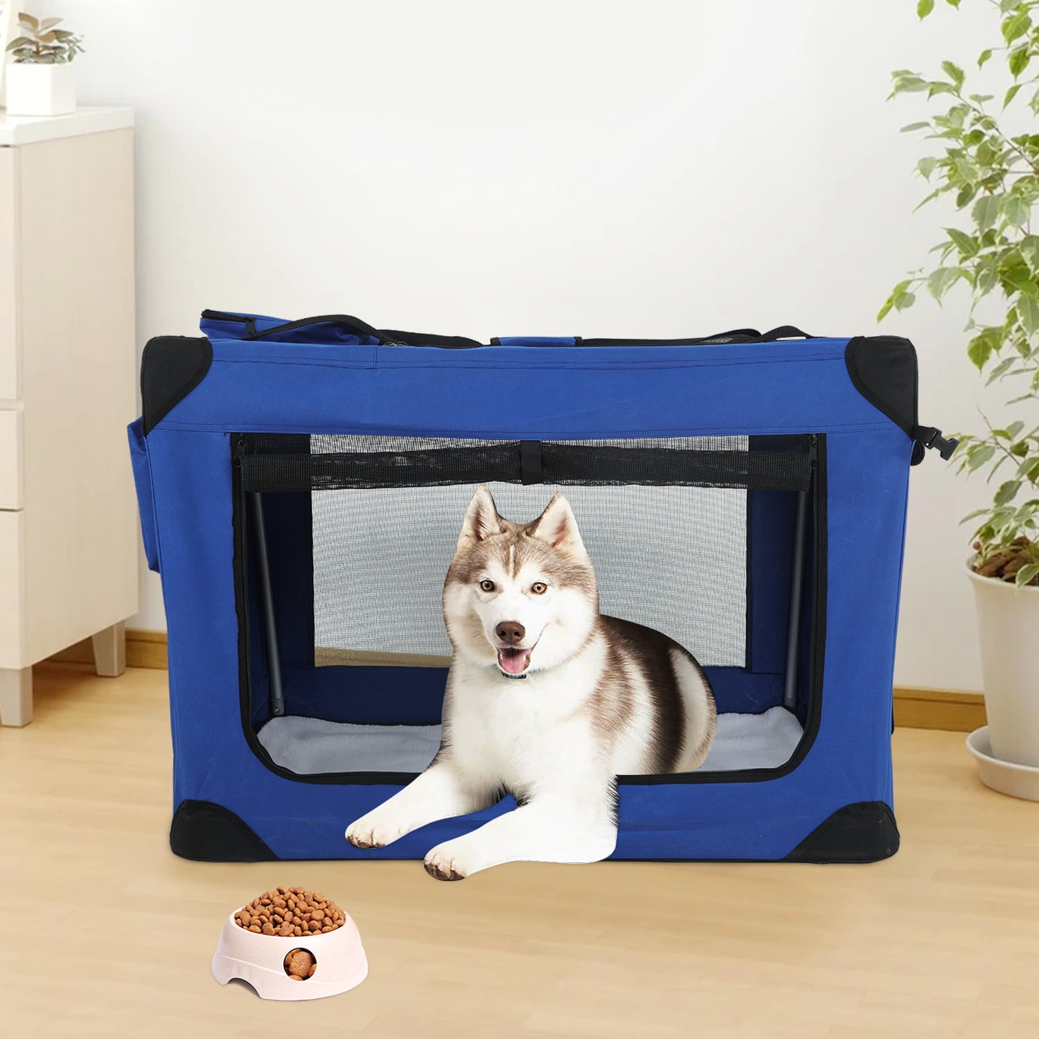 NiamVelo Collapsible Dog Crate 42 Inch Portable Travel Dog Soft Crate ...