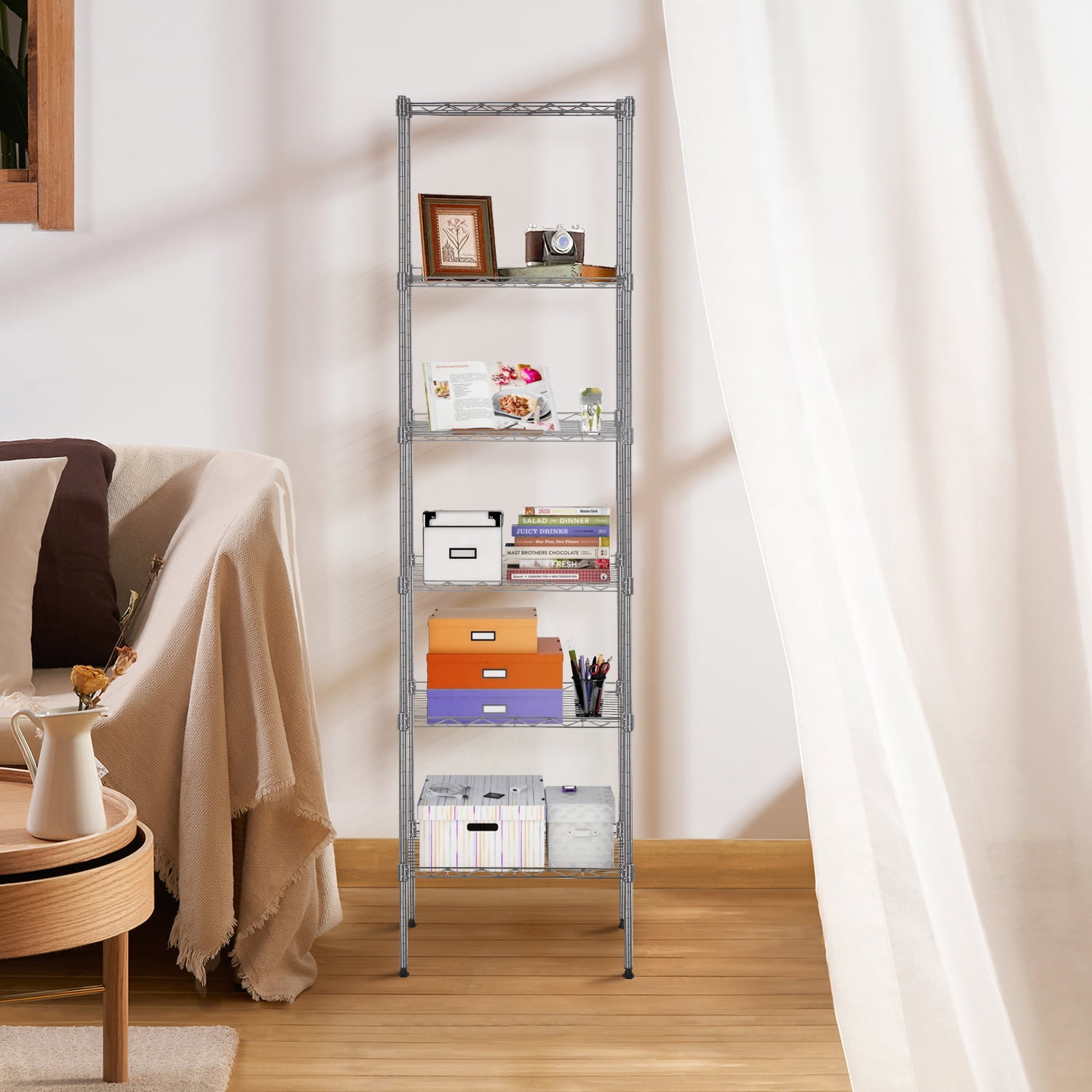 NiamVelo 6 Tier Commercial Wire Shelving Unit, Adjustable Height ...